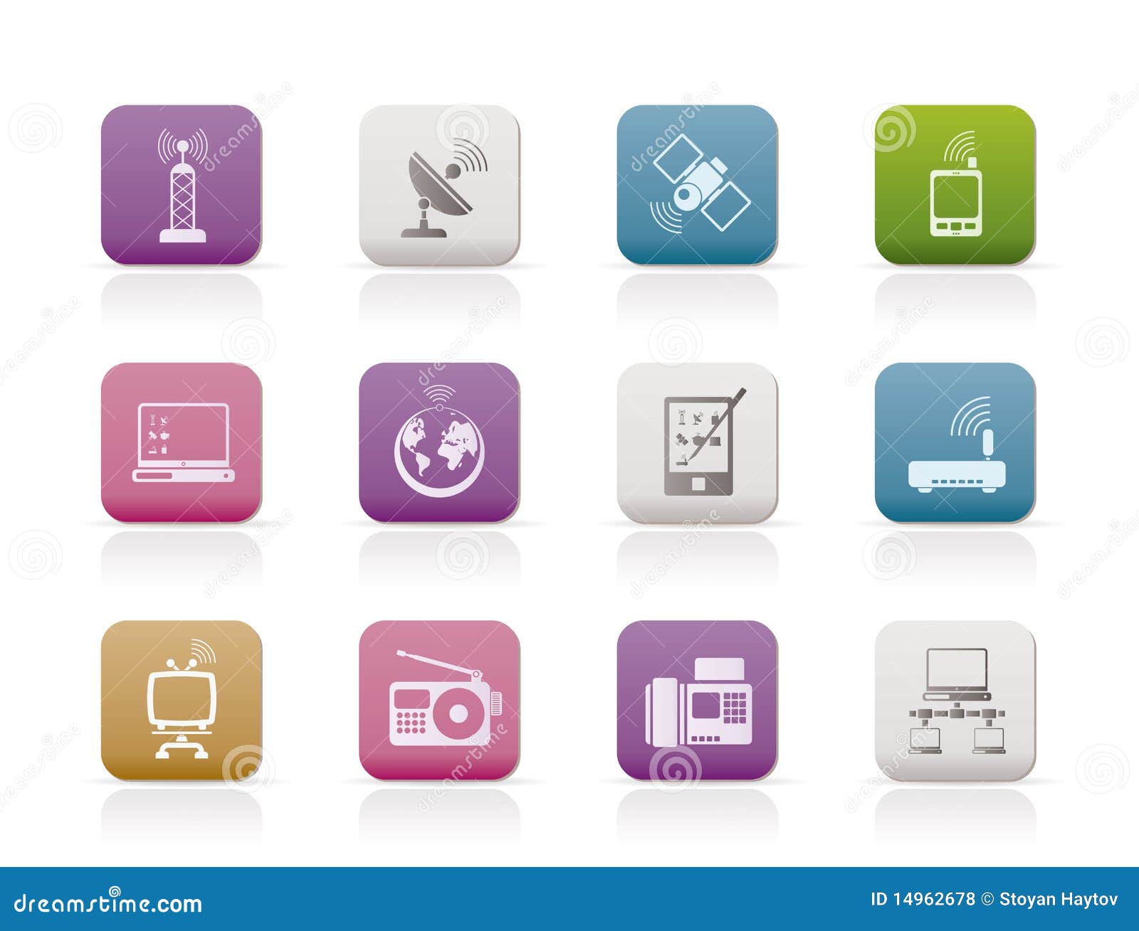 Communication and Technology Icons Stock Vector - Illustration of ...