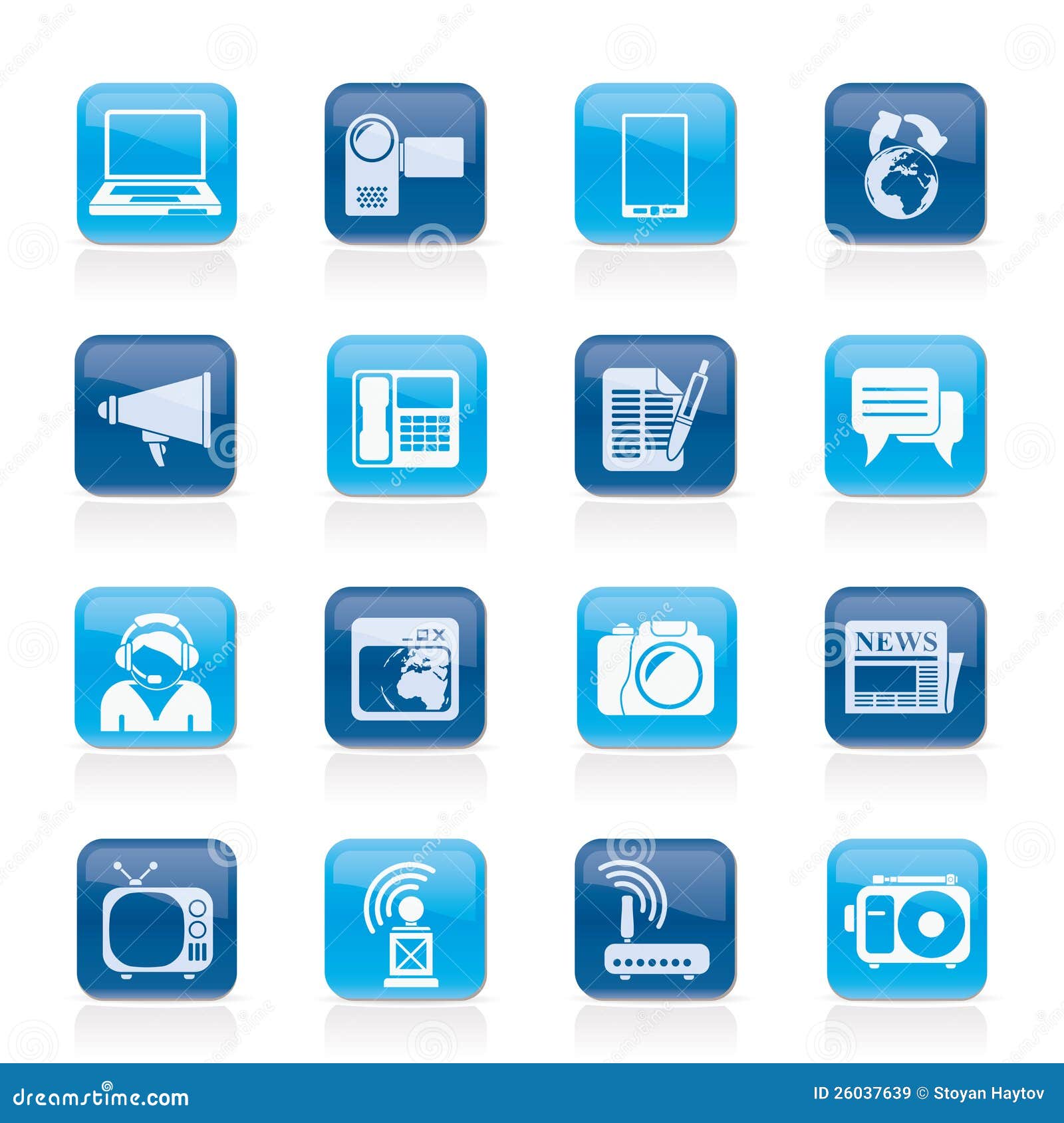 Communication and Technology Icons Stock Vector - Illustration of icons ...