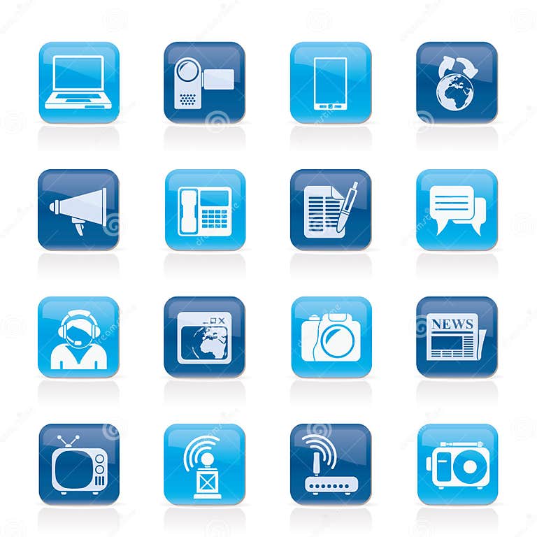 Communication and Technology Icons Stock Vector - Illustration of icons ...