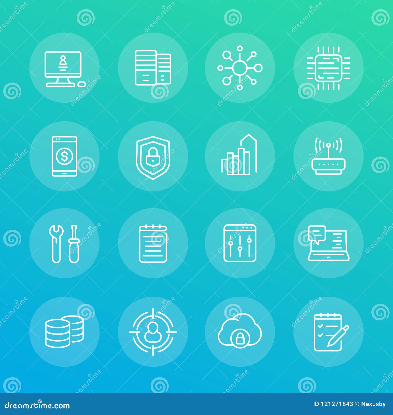 Communication and Technology, it Icons Stock Vector - Illustration of ...