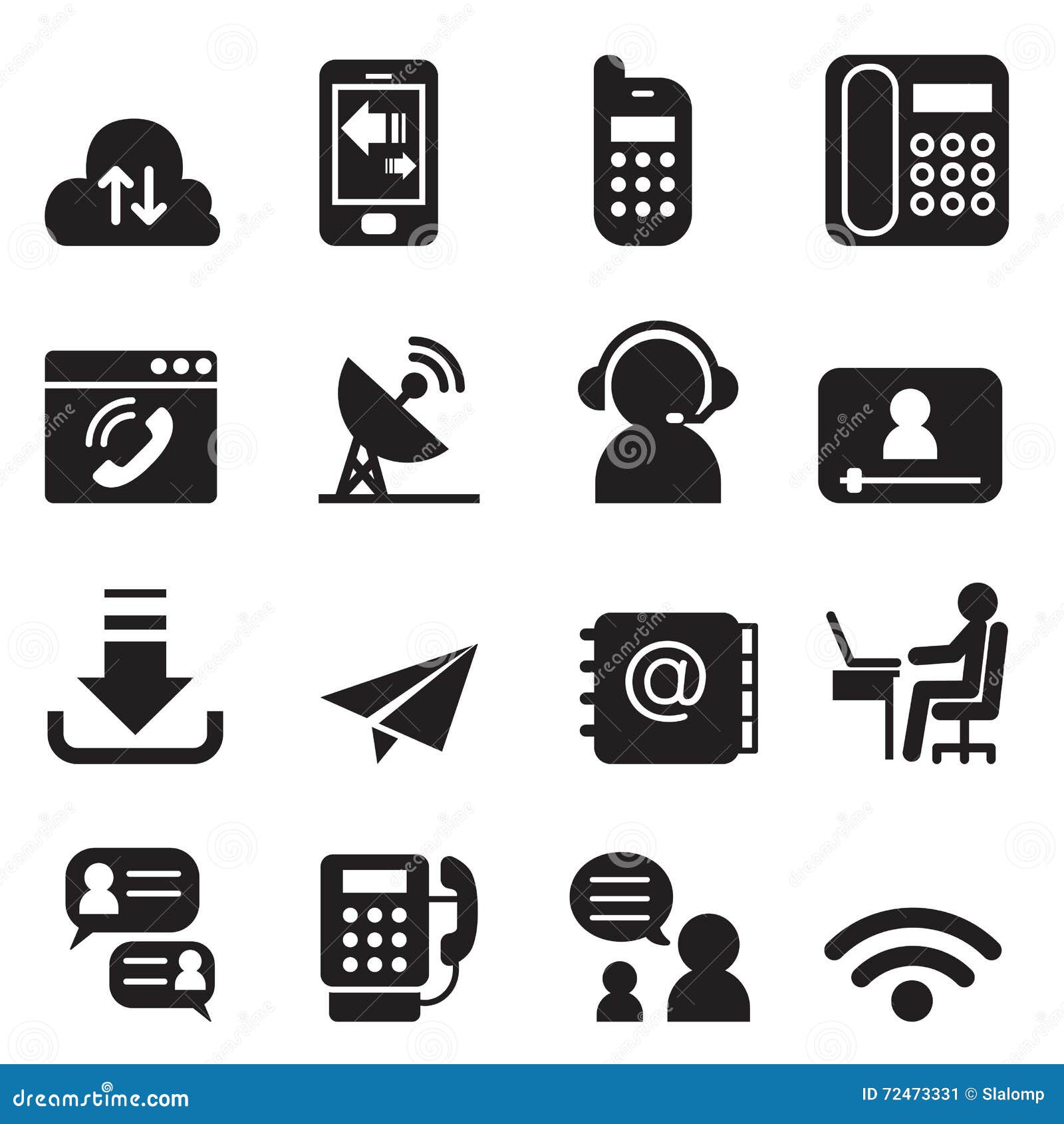 Communication Technology Icons Set 2 Stock Vector - Illustration of ...