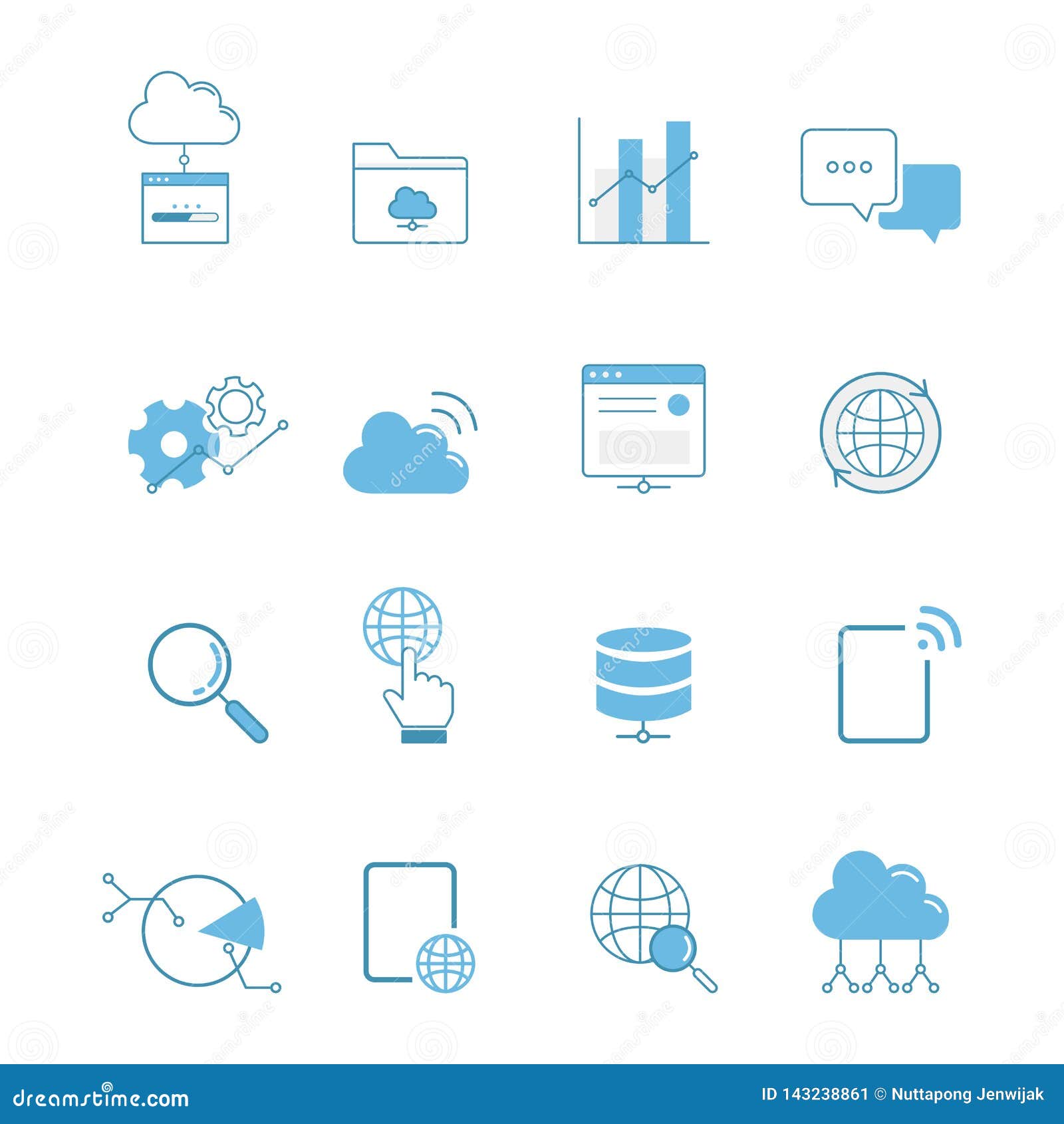 Communication Technology Icons Vector Stock Vector - Illustration of ...