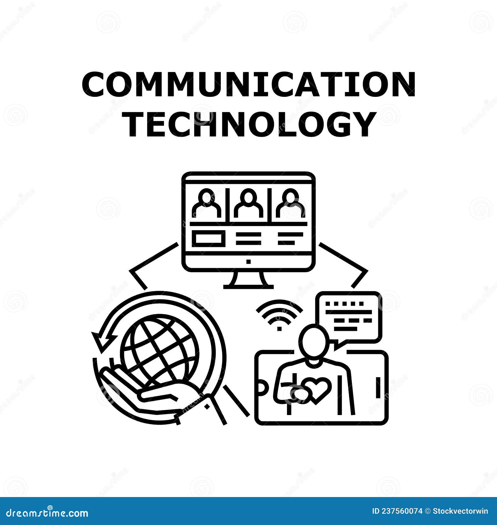 Communication Technology Icon Vector Illustration Stock Vector ...