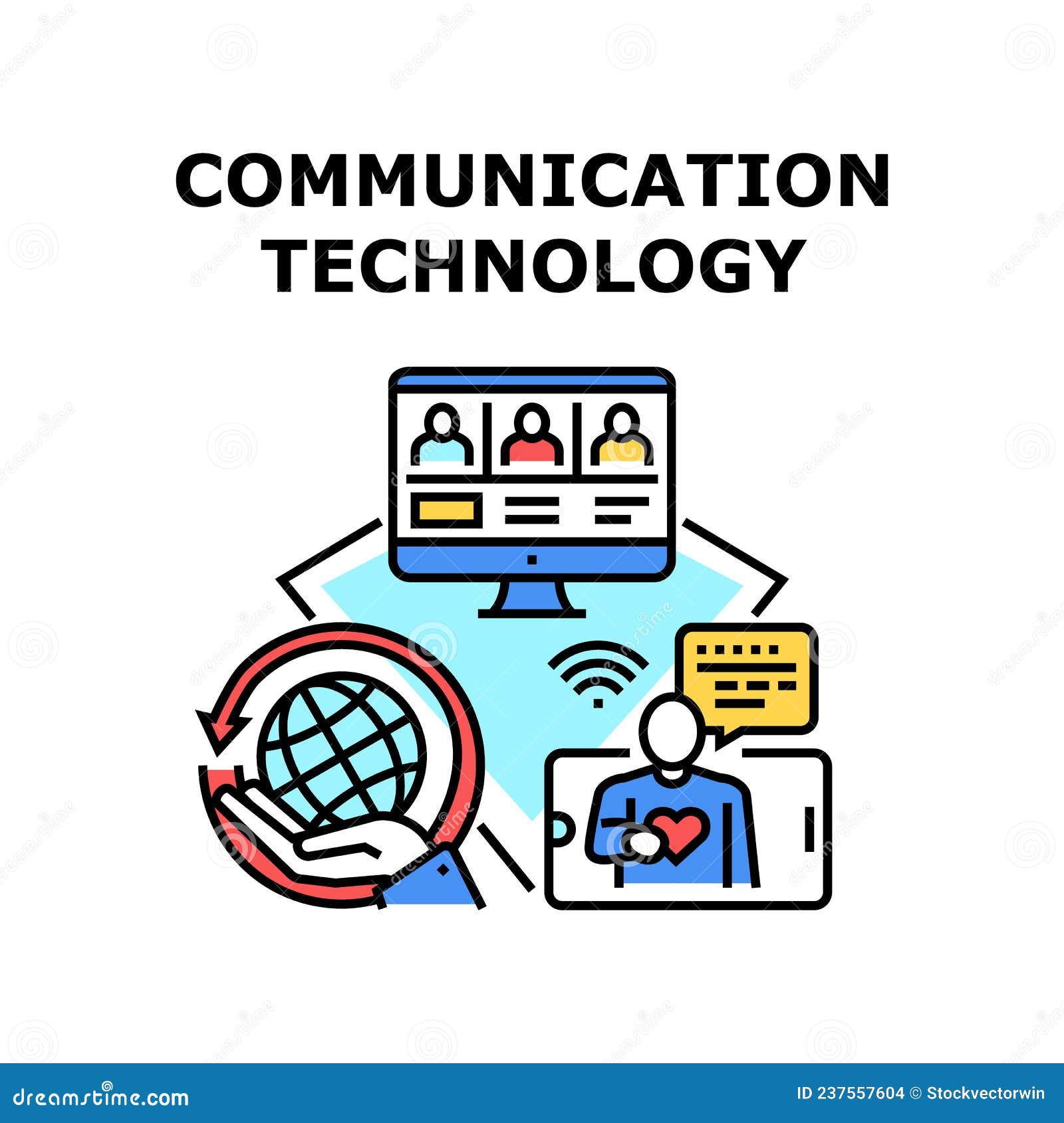 Communication Technology Icon Vector Illustration Stock Vector ...