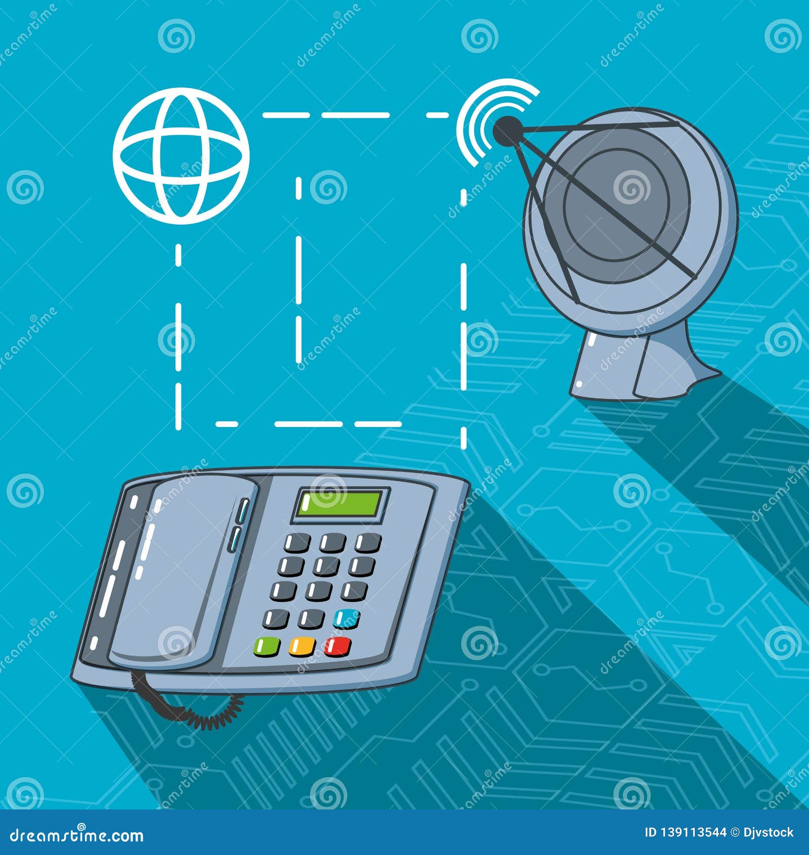 Communication Technology Set Gadgets Stock Vector - Illustration of ...