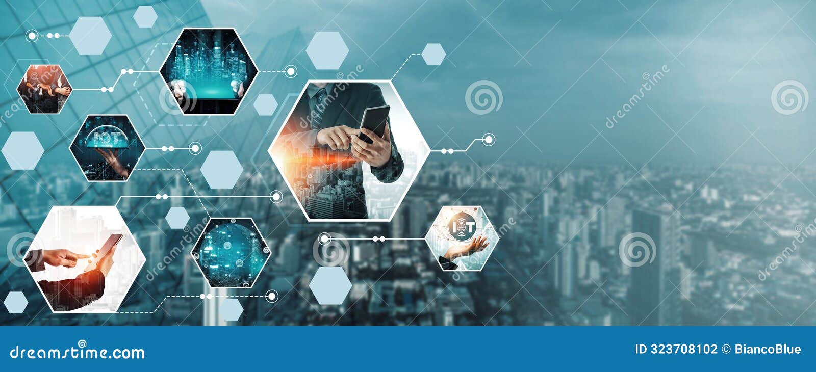 Smart Connection Network System, Smart City Network Concept, 5G ...