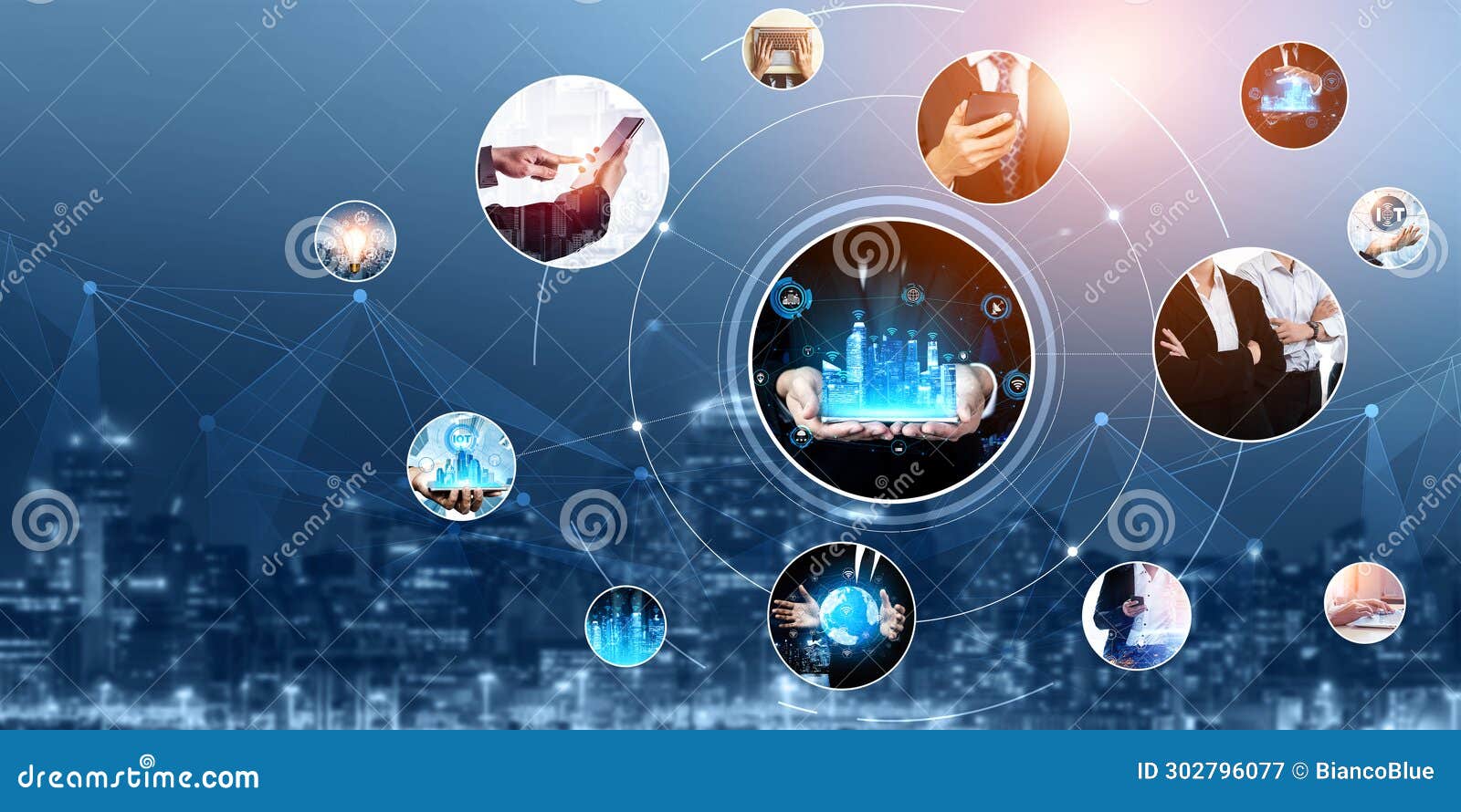 Communication Technology , Smart Connection and People Network Technology Kudos Stock Image ...