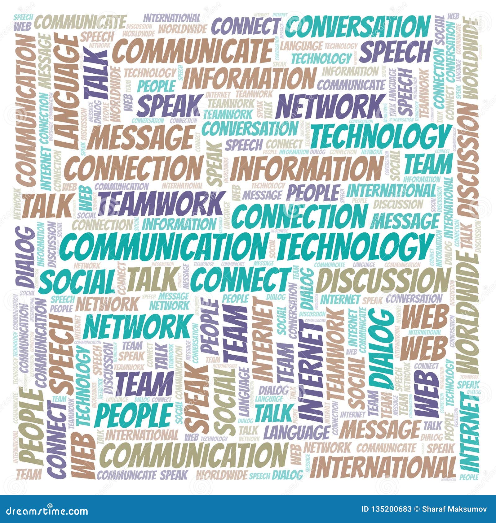 Communication Technology Word Cloud Stock Illustration - Illustration ...