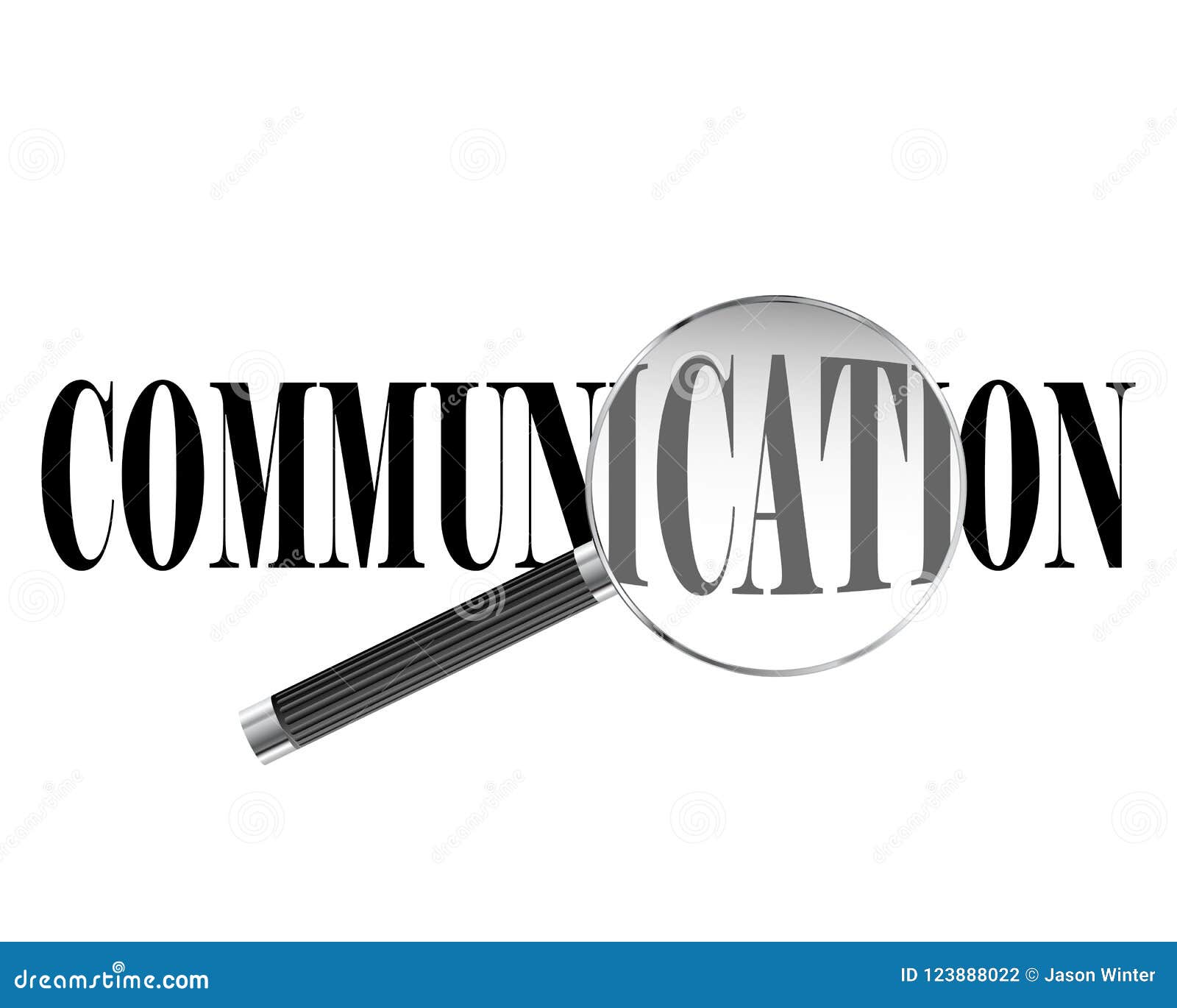 Communication Magnifying Glass Stock Vector - Illustration of ...