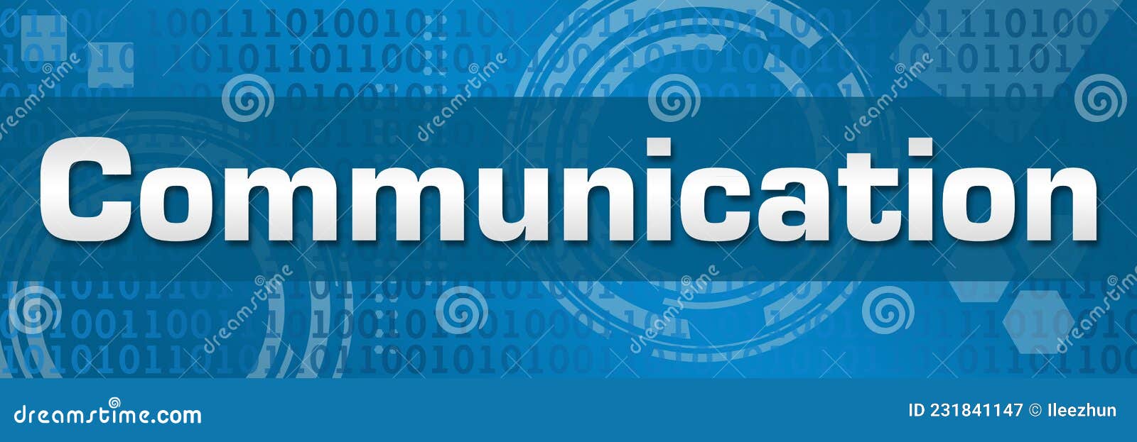 Communication Blue Technology Binary Background Stock Illustration ...
