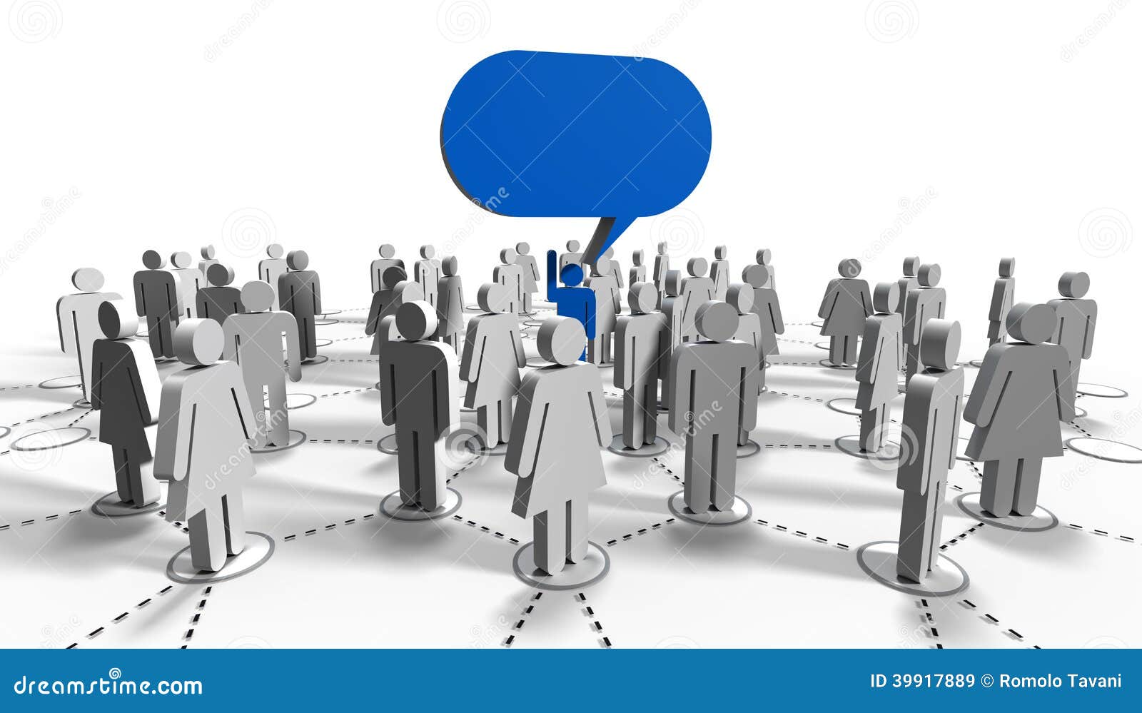 Communication To the Crowd with Blue Balloon Message Stock Illustration ...