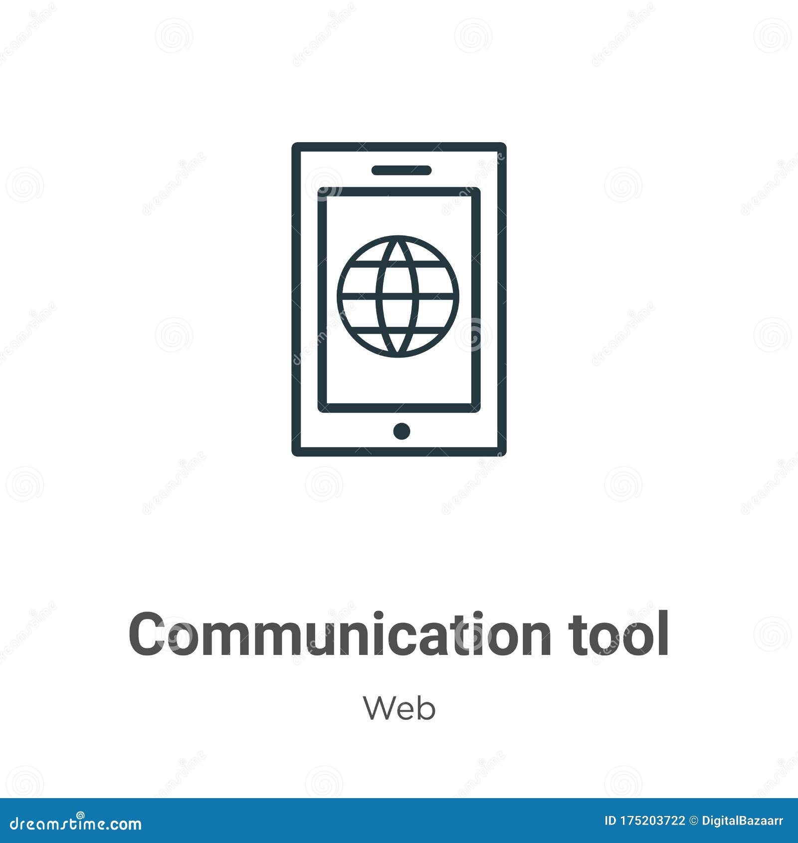 Communication Tool Outline Vector Icon. Thin Line Black Communication ...