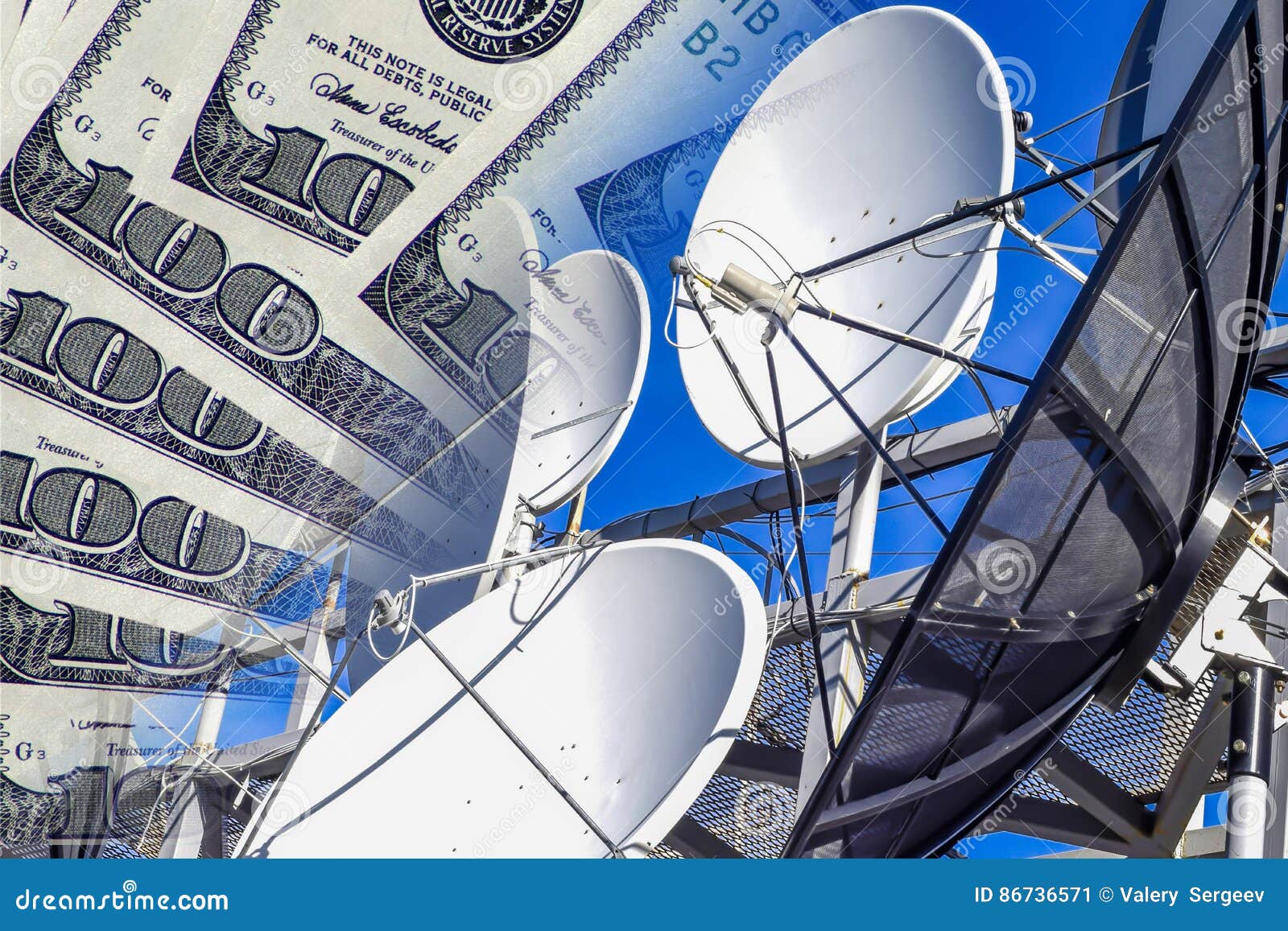 Communication Tools and Television a Background of Money . Stock Image ...