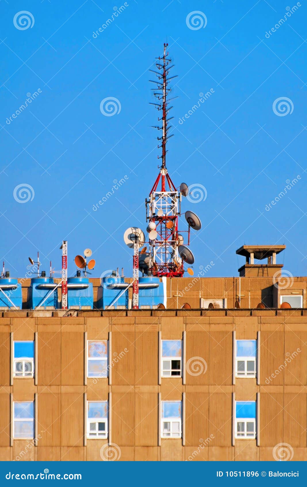 Communication tower stock photo. Image of system, building - 10511896