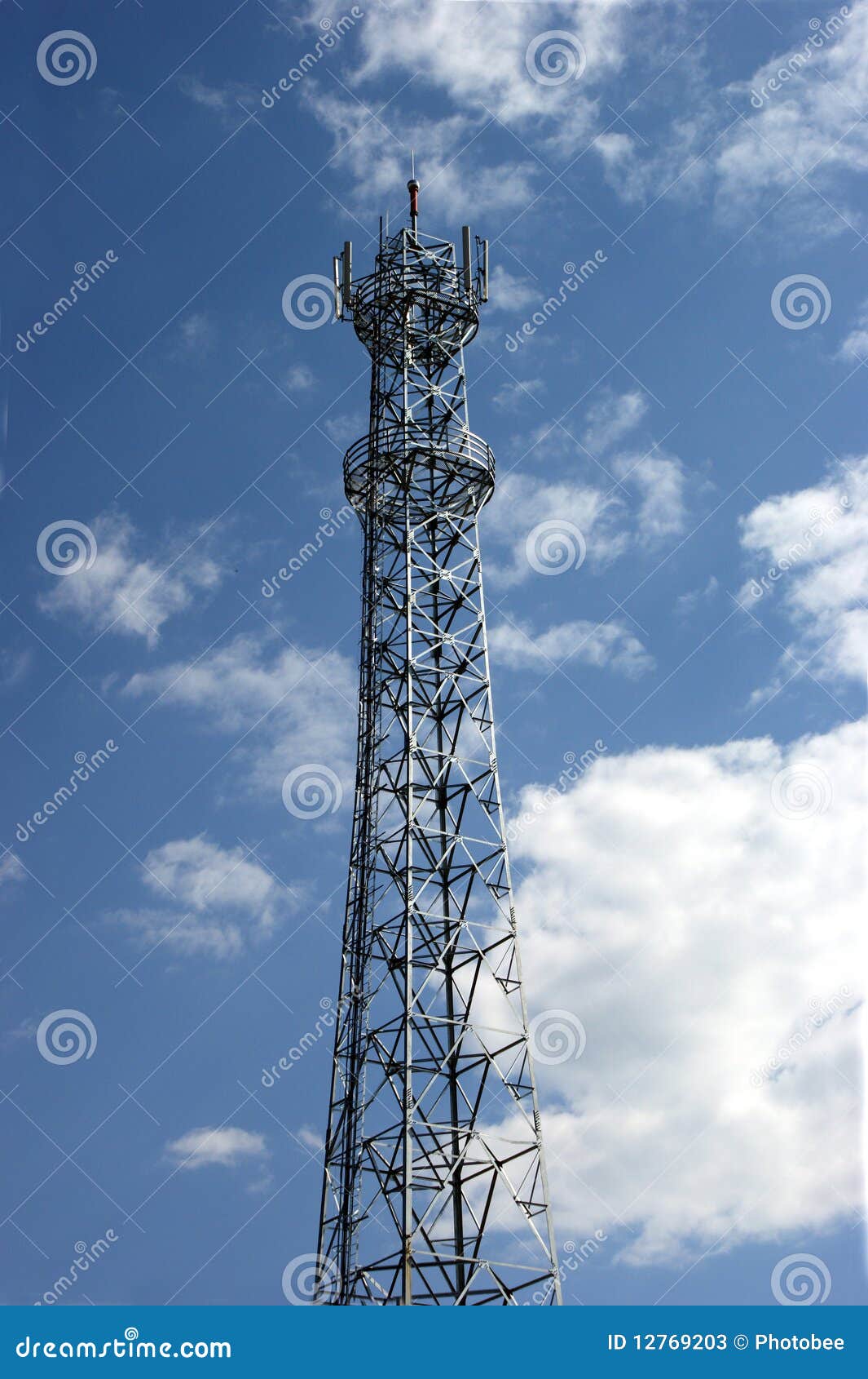 Communication tower stock image. Image of technology - 12769203