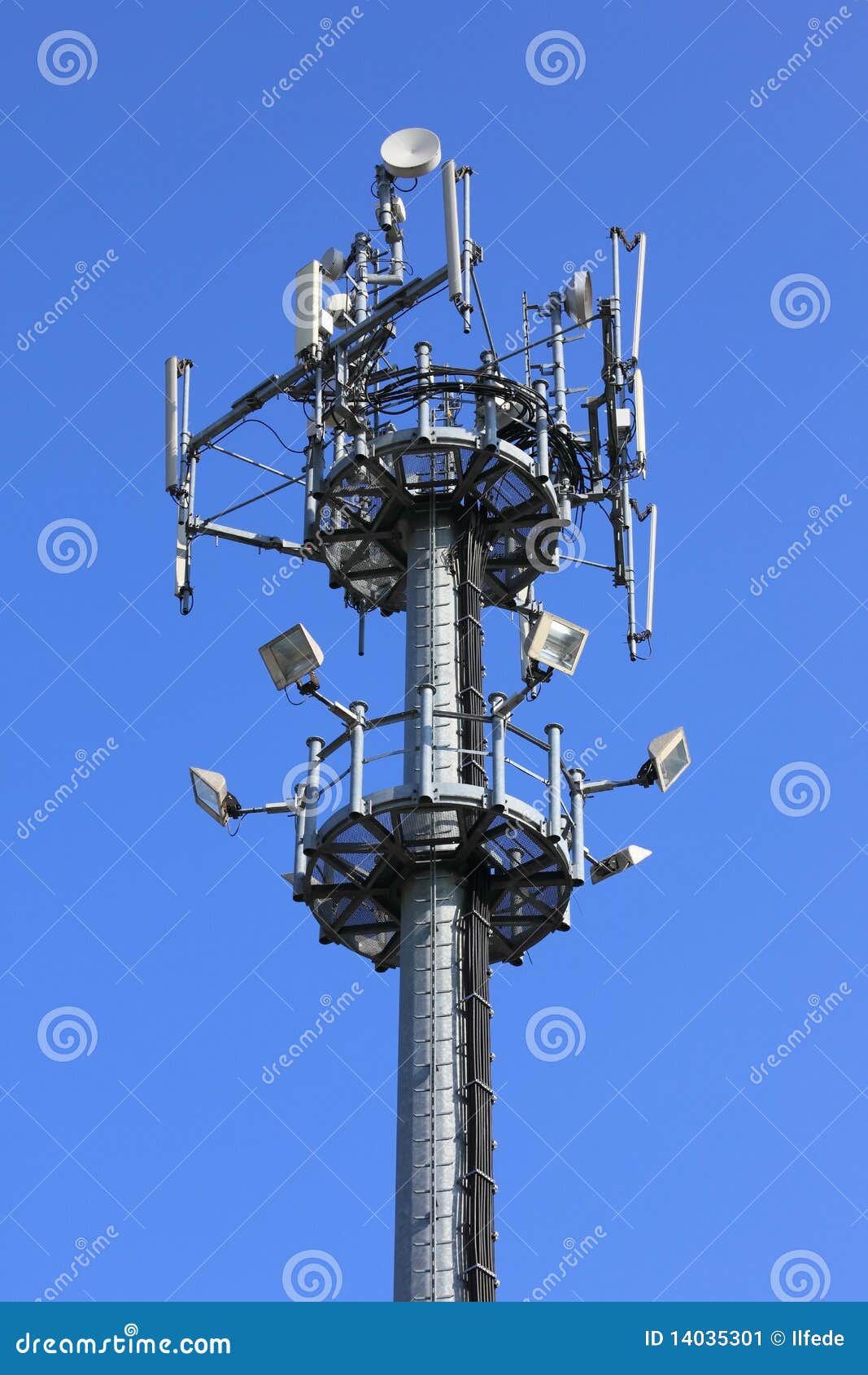 Communication tower stock image. Image of station, broadcasting - 14035301