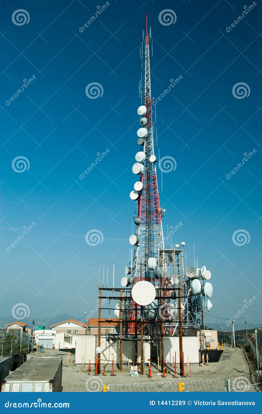 Communication tower stock image. Image of data, broadcasting - 14412289