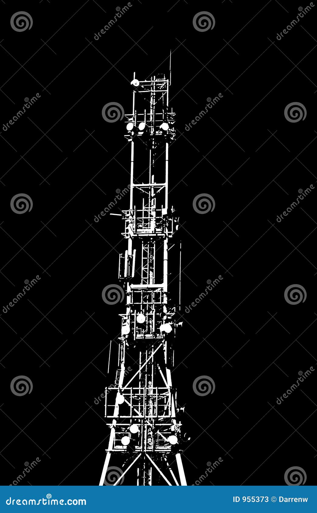 5G Communication Tower. Broadcasting, Transmission And Distribution Of ...