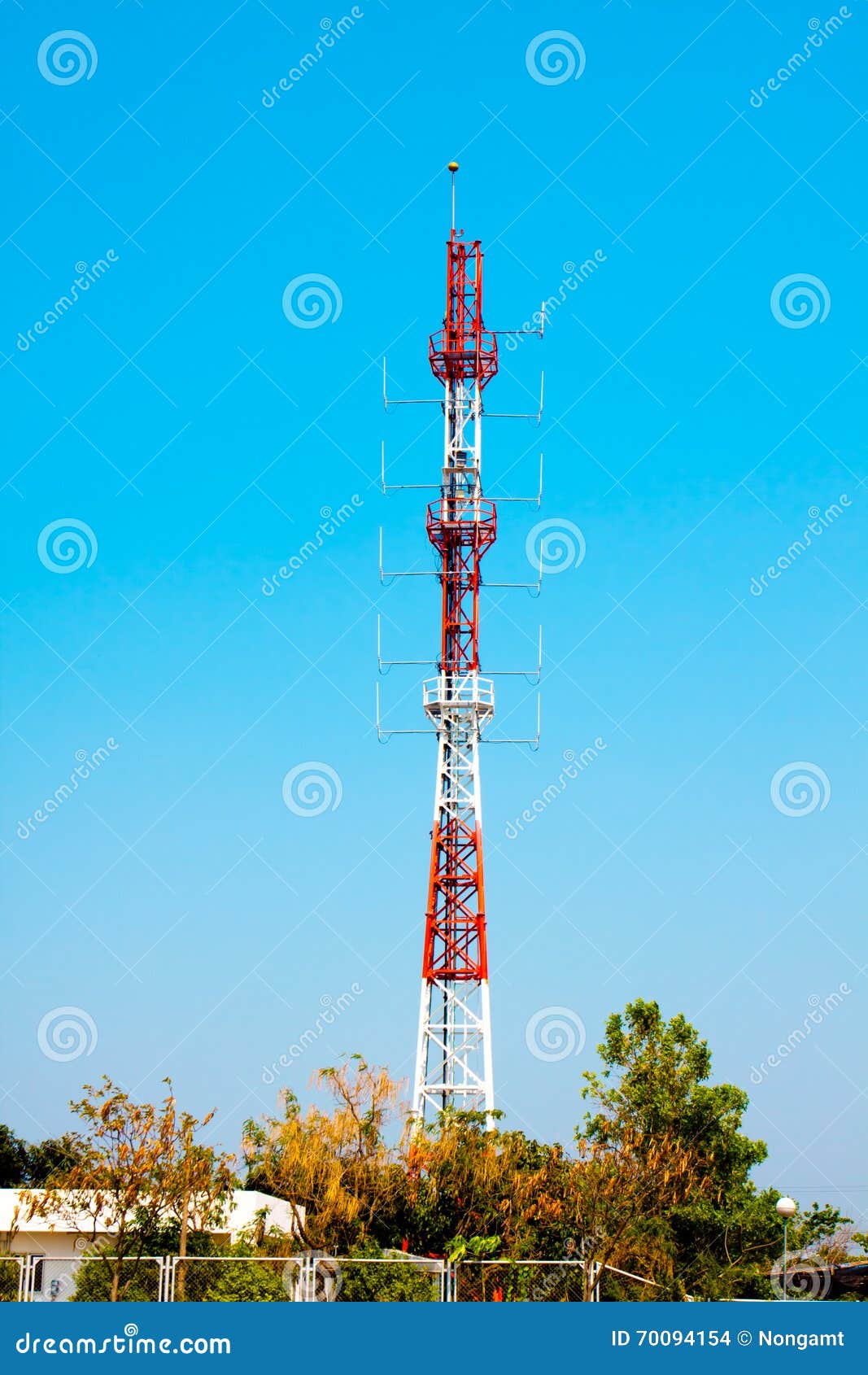 Communication Tower stock photo. Image of central, dish - 70094154