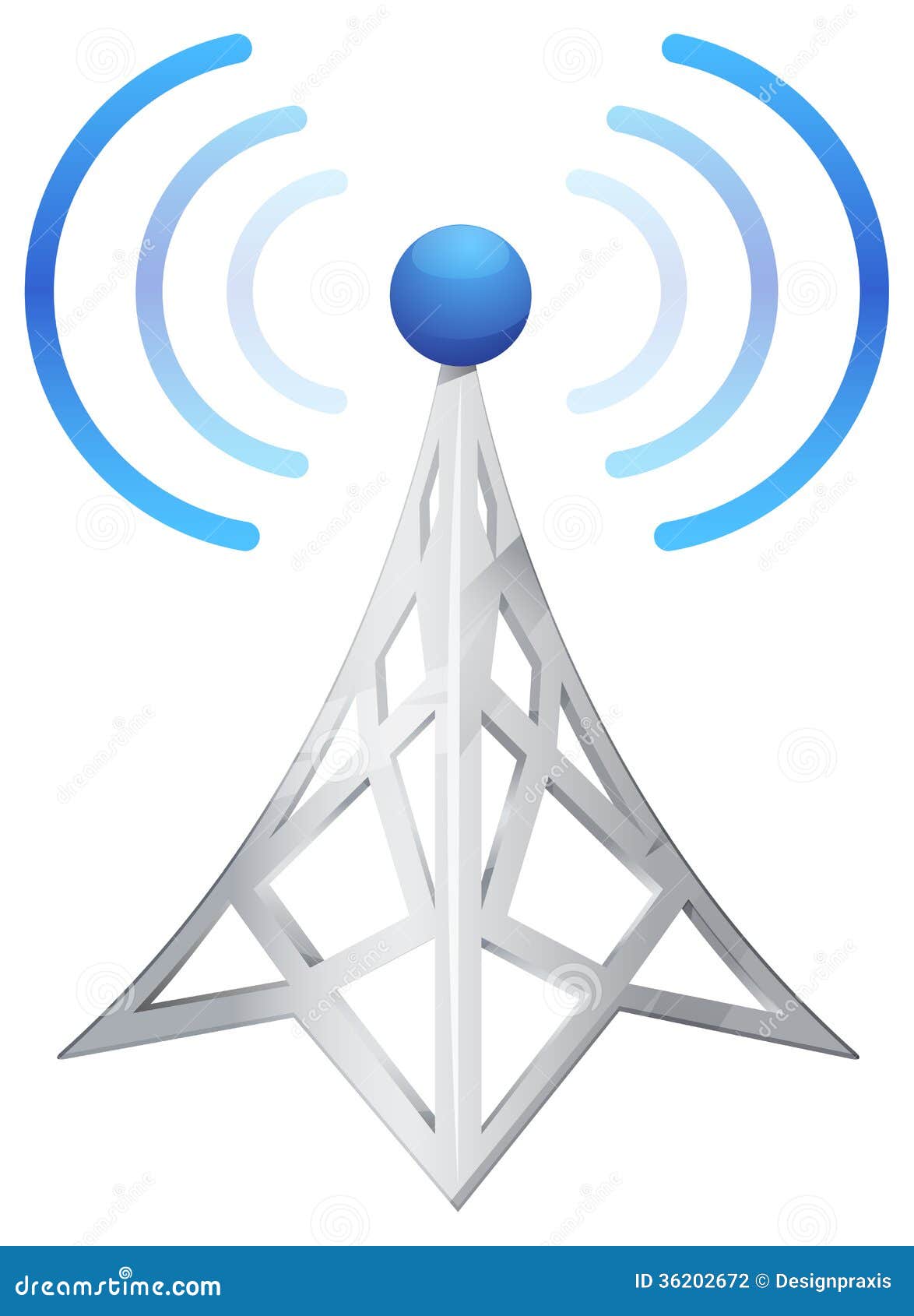 Communication Tower - Illustration Stock Vector - Illustration of wave ...