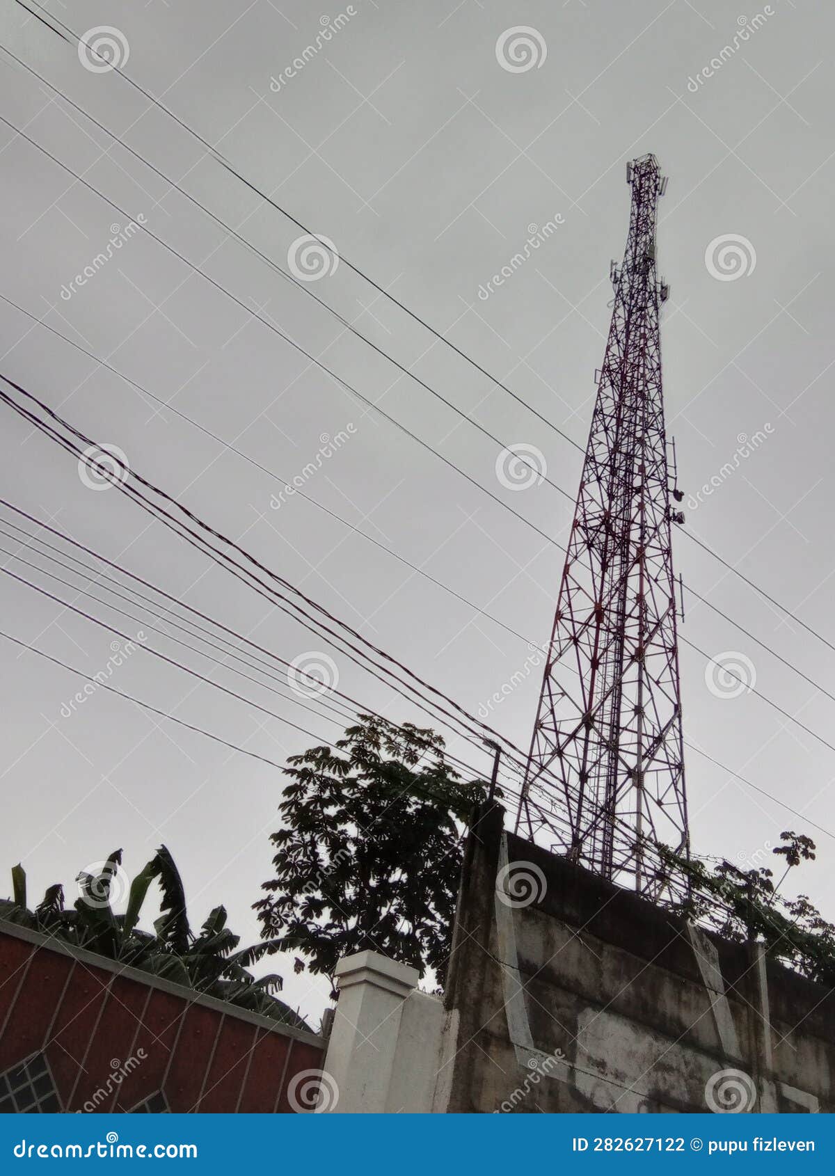 Communication tower image stock photo. Image of tower - 282627122