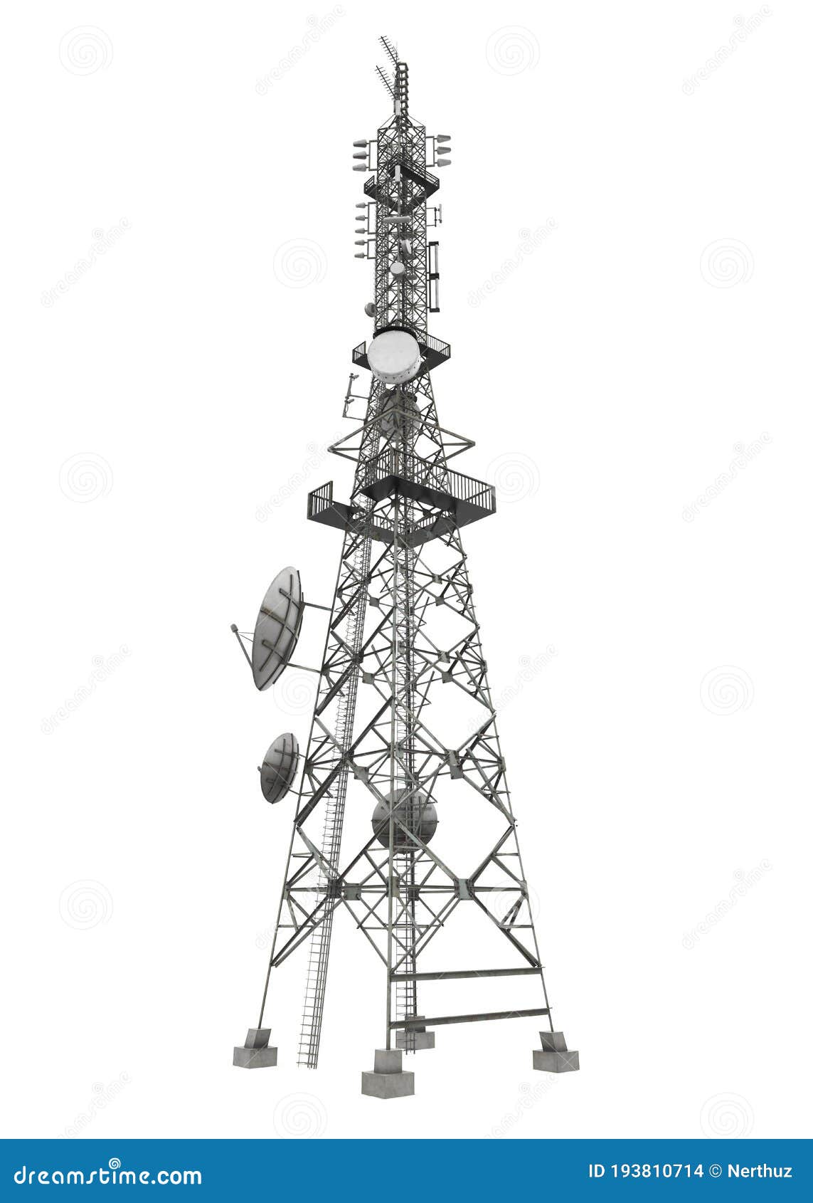 Communication Tower Isolated Stock Illustration - Illustration of ...