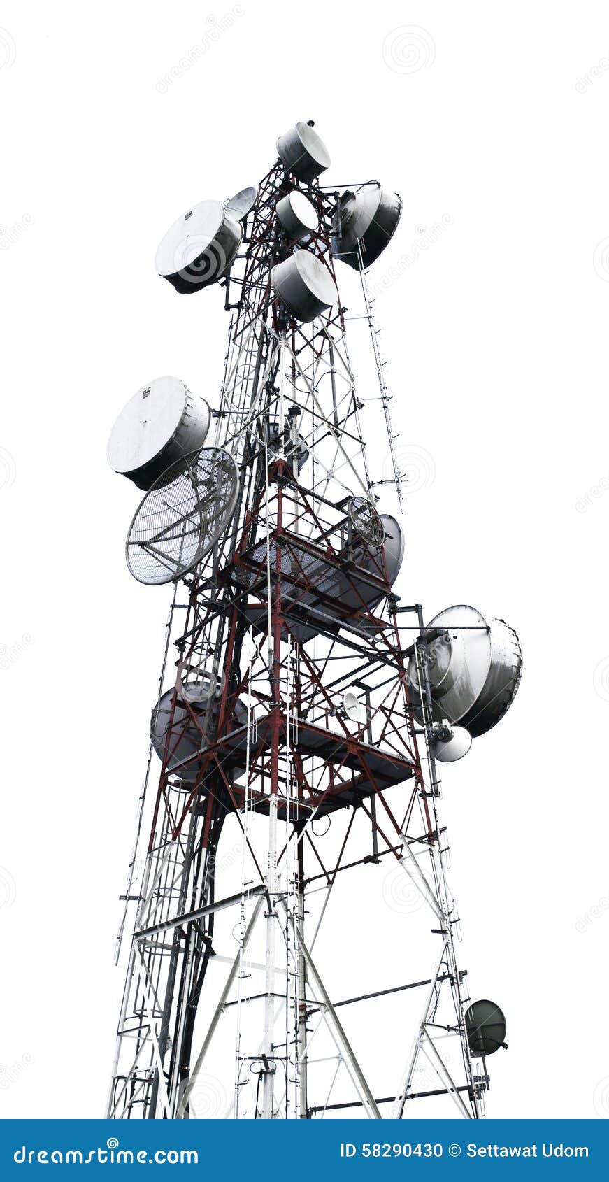 Communication tower stock photo. Image of satellite, industry - 58290430
