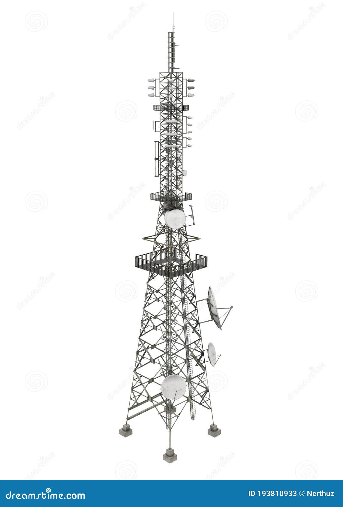 Communication Tower Isolated Stock Illustration - Illustration of ...