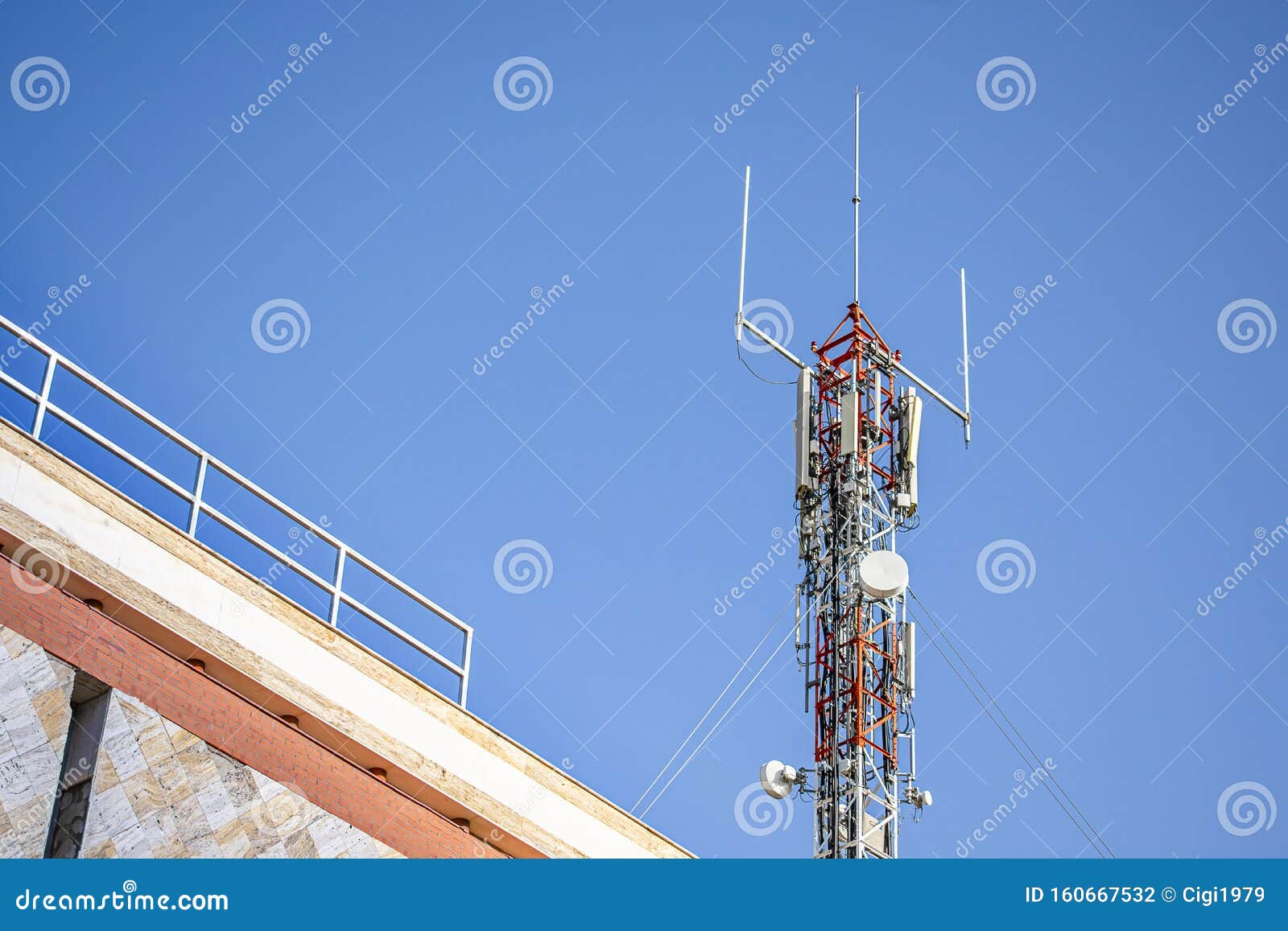 The Signals are Being Transmitted Stock Photo - Image of blue, link ...