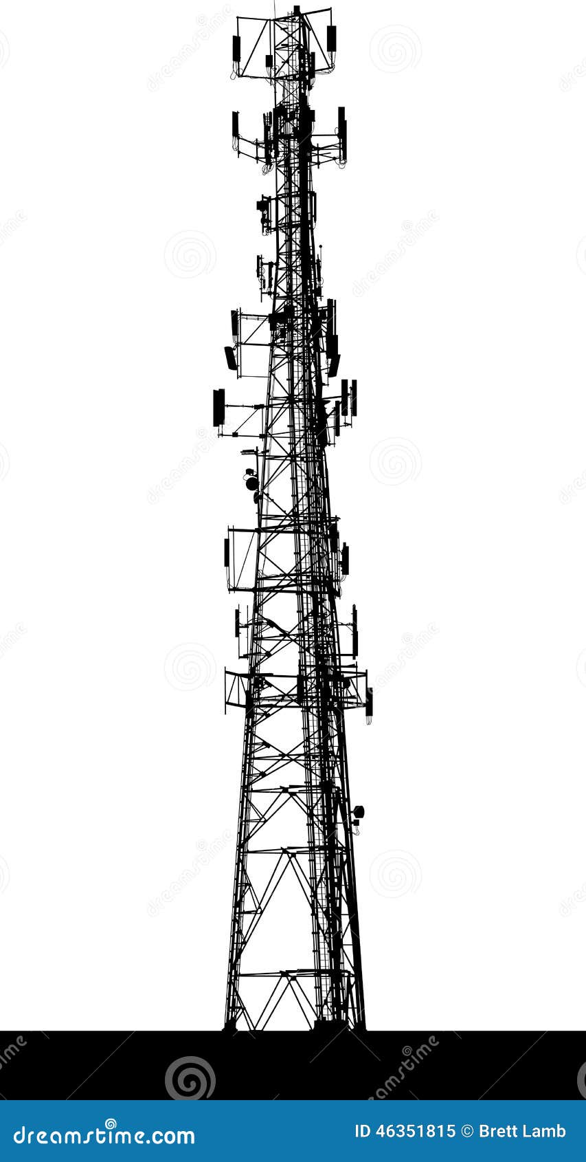 Communication Tower stock vector. Illustration of television - 46351815