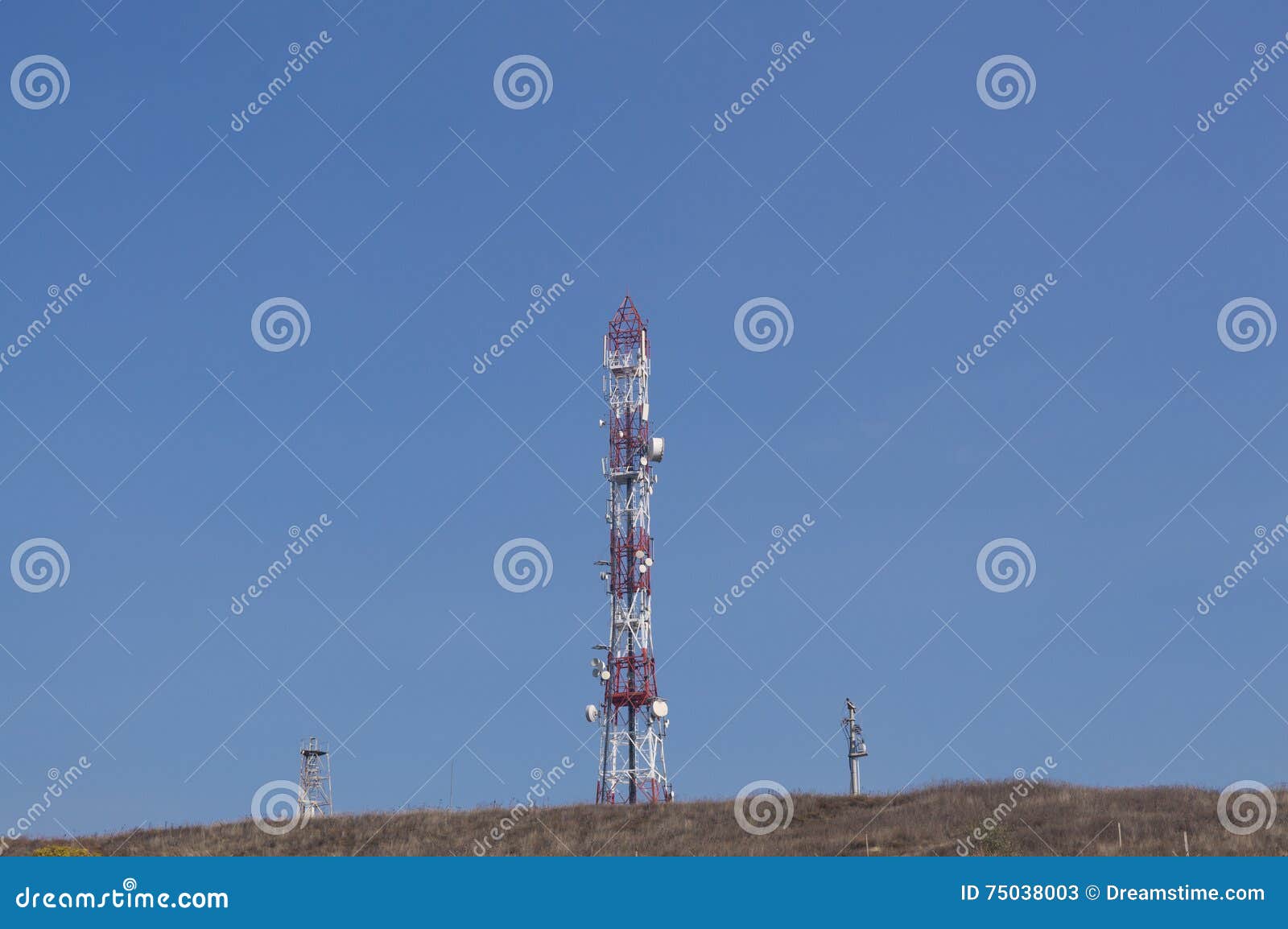 Communication tower stock image. Image of cell, television - 75038003