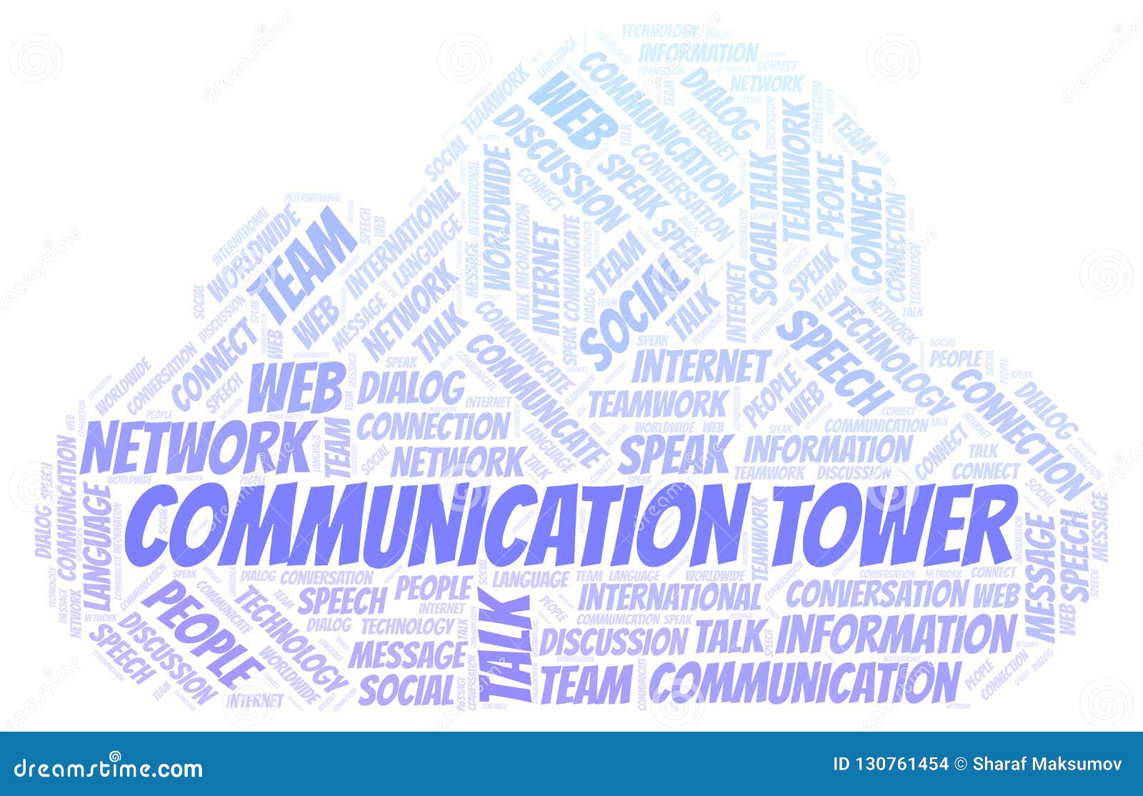 Communication Tower Word Cloud. Stock Illustration - Illustration of ...