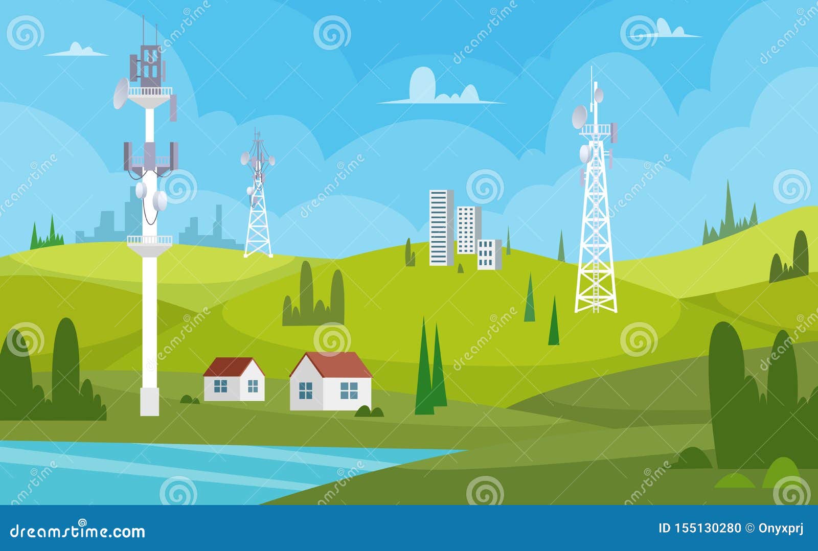 Communication Towers Wireless Antennas Cellular Wifi Radio Station