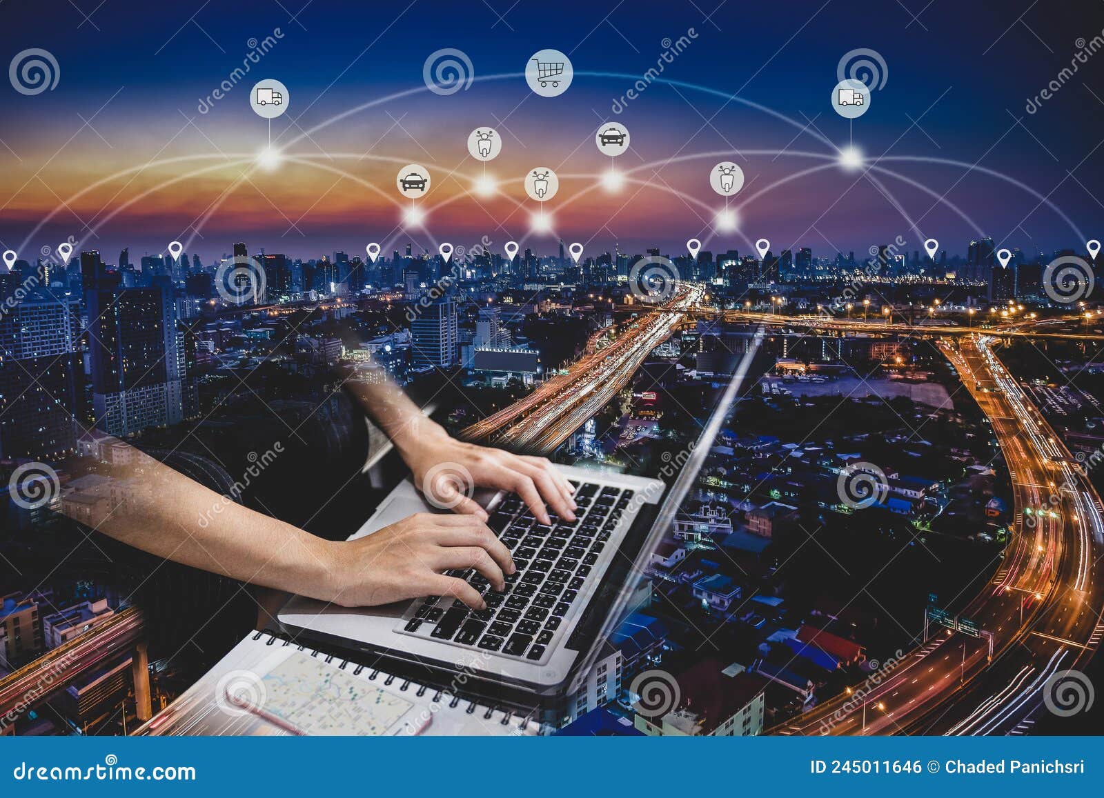 Communication and Transportation Work Concepts Stock Photo - Image of ...