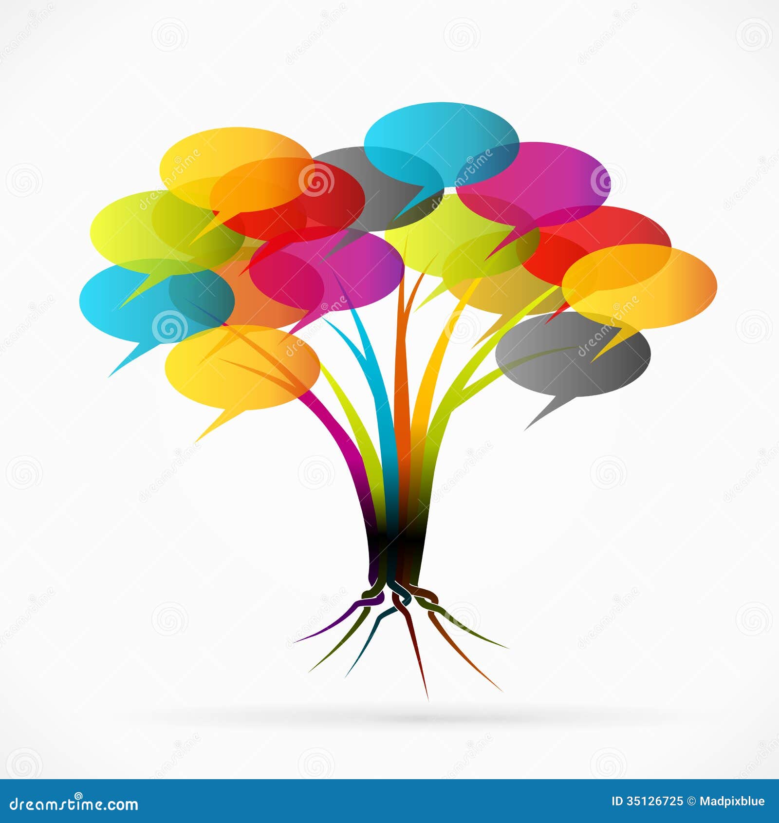 Communication Tree Cartoon Vector | CartoonDealer.com #35126725