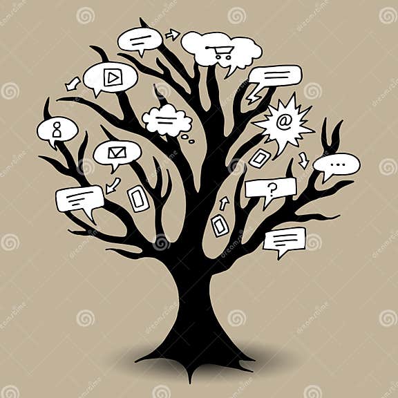 Communication Tree stock vector. Illustration of message - 49228124