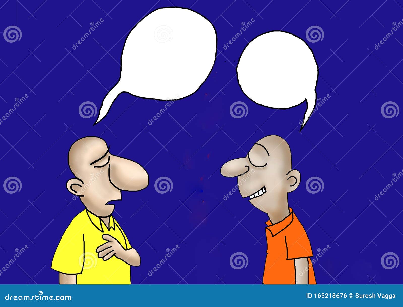 Communication between Two People. Cartoon Illustration Stock ...
