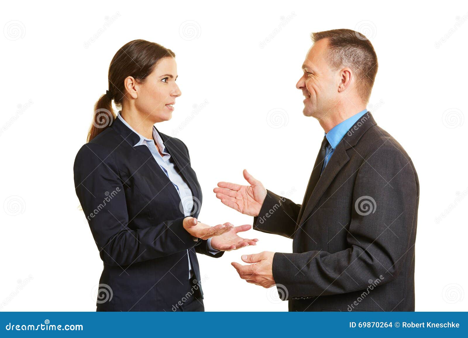 Communication with Two Talking Business People Stock Photo - Image of ...