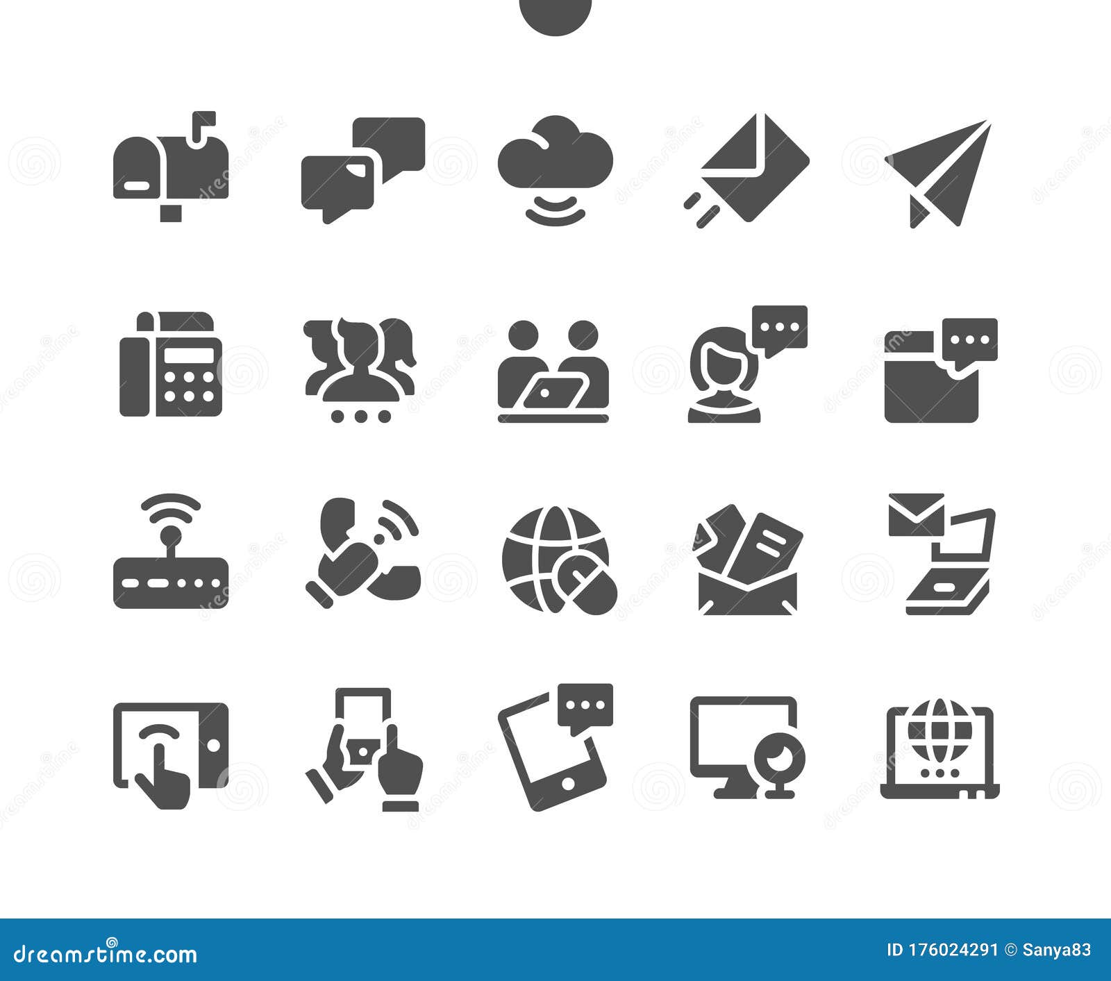 Communication UI Pixel Perfect Well-crafted Vector Solid Icons Stock ...