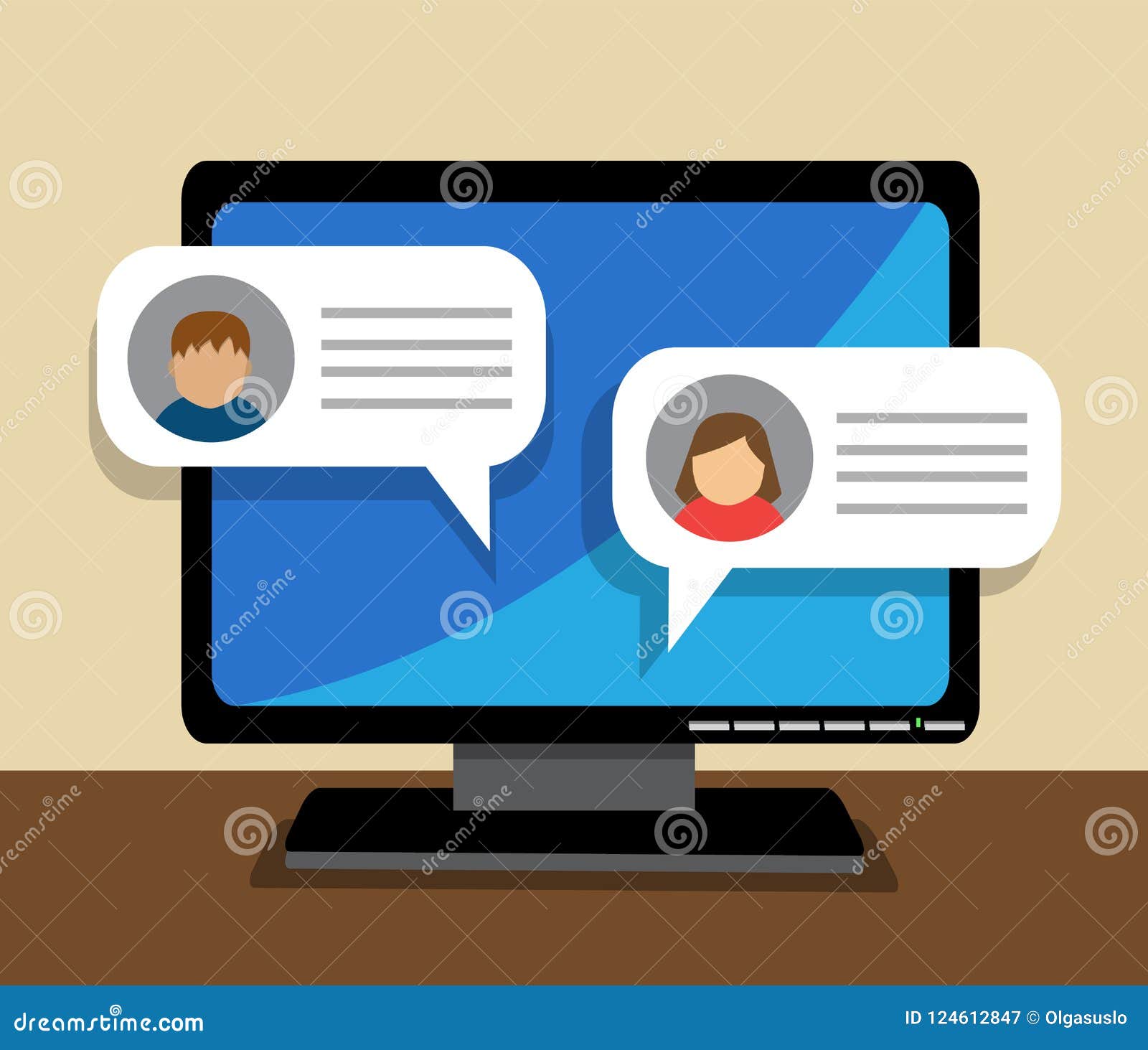 Communication Using a Computer Stock Vector - Illustration of media ...