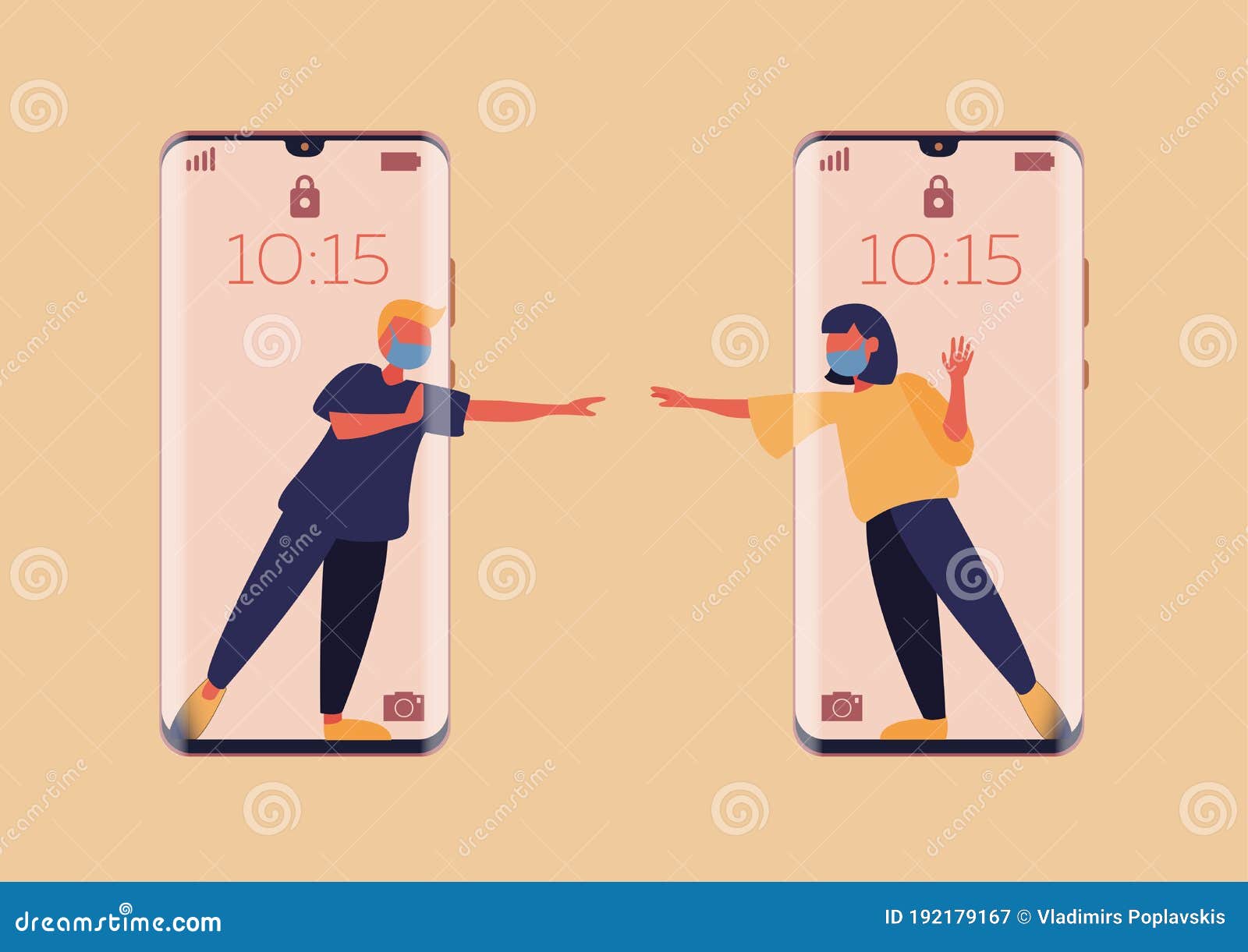 Social Distancing. Maintaining Communication between People during a ...