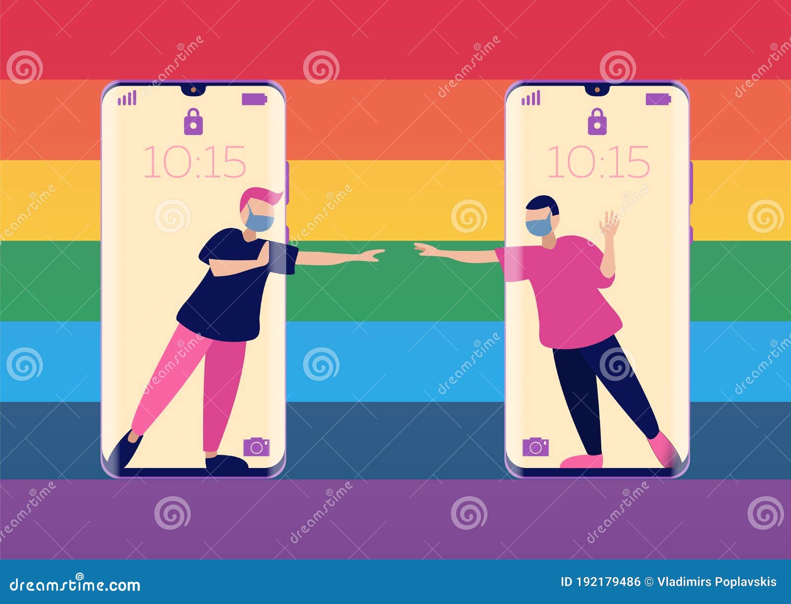 Communication Using a Mobile Phone. Social Distancing. Design on a ...