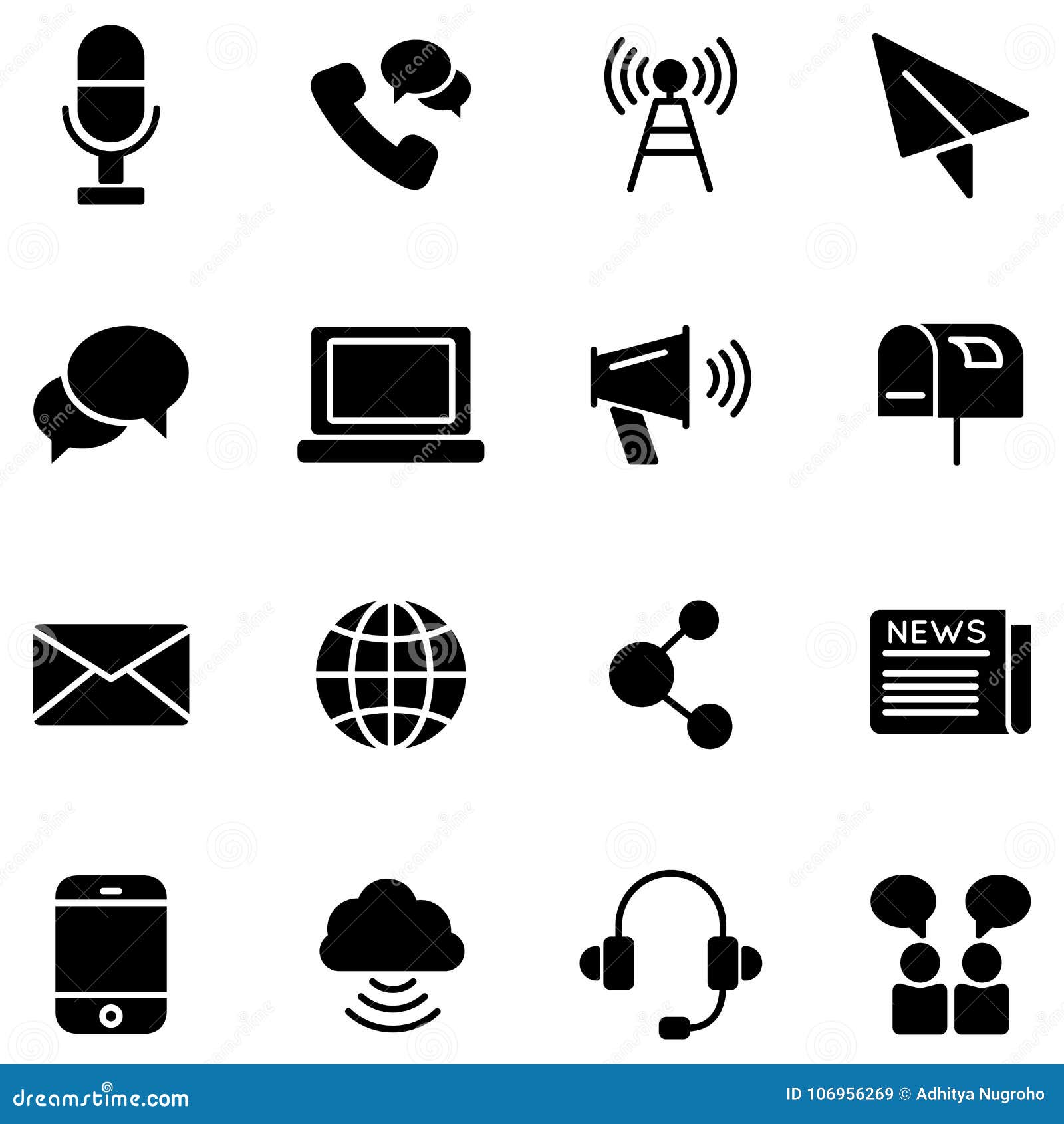 Communication Vector Icons. Stock Vector - Illustration of technology ...