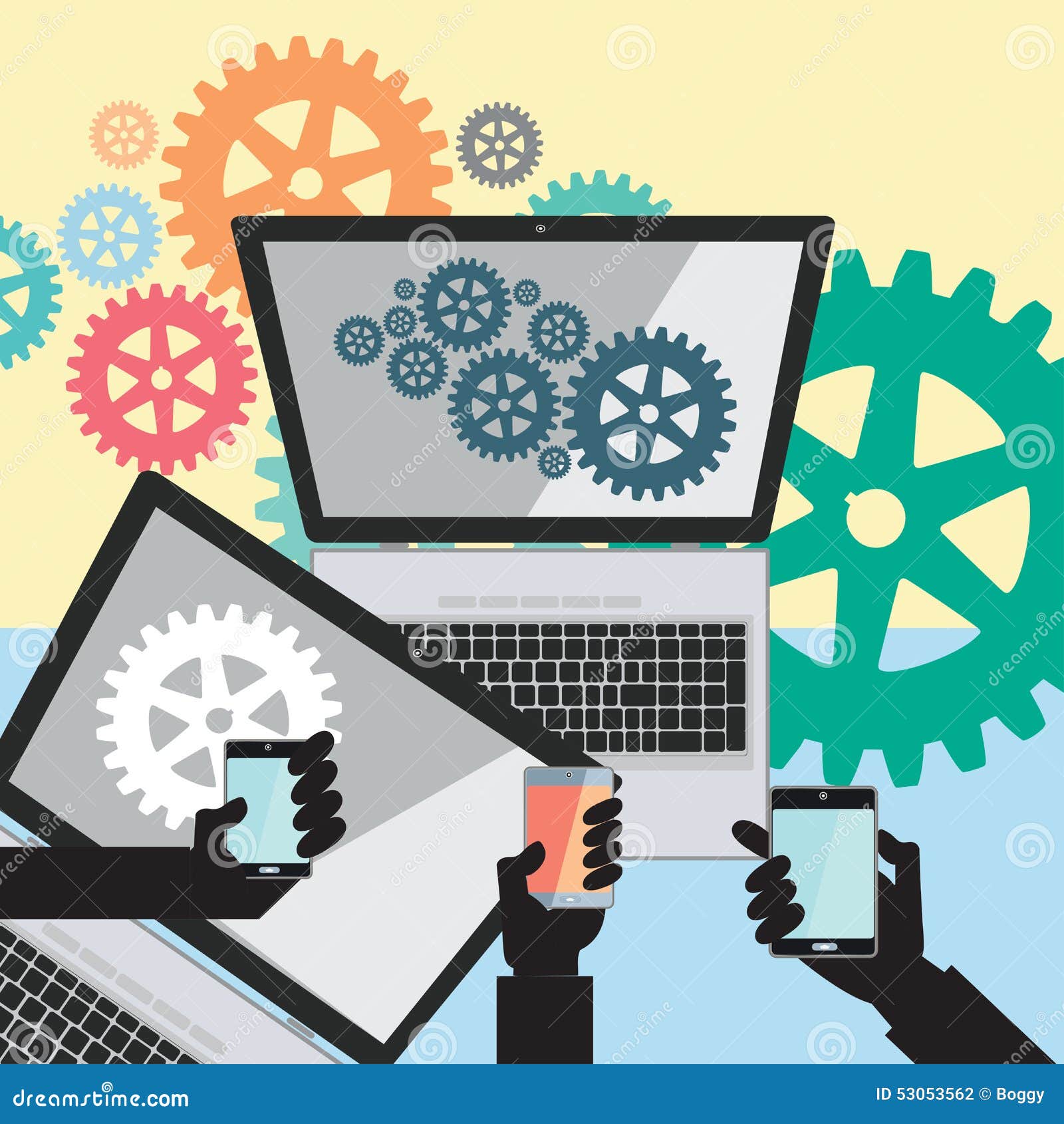 Communication stock vector. Illustration of apps, flat - 53053562