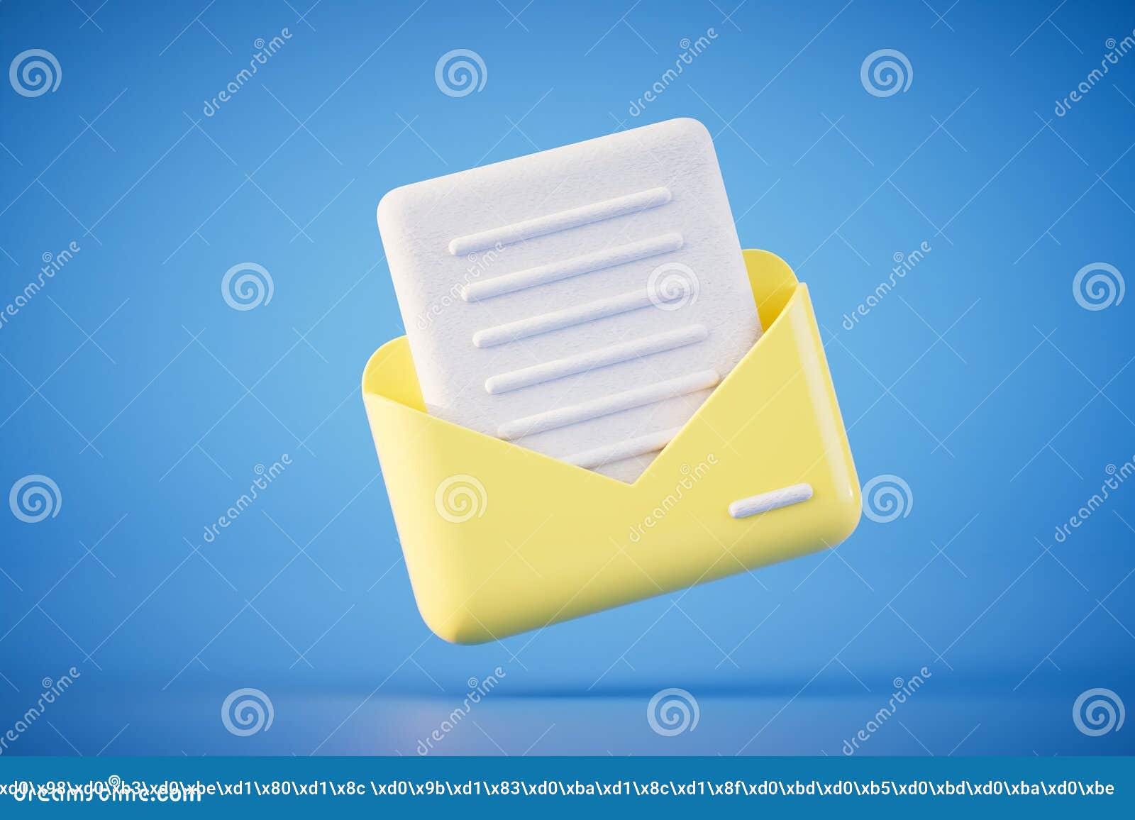 Communication Via Emails. Email on a Blue Background Stock Illustration ...