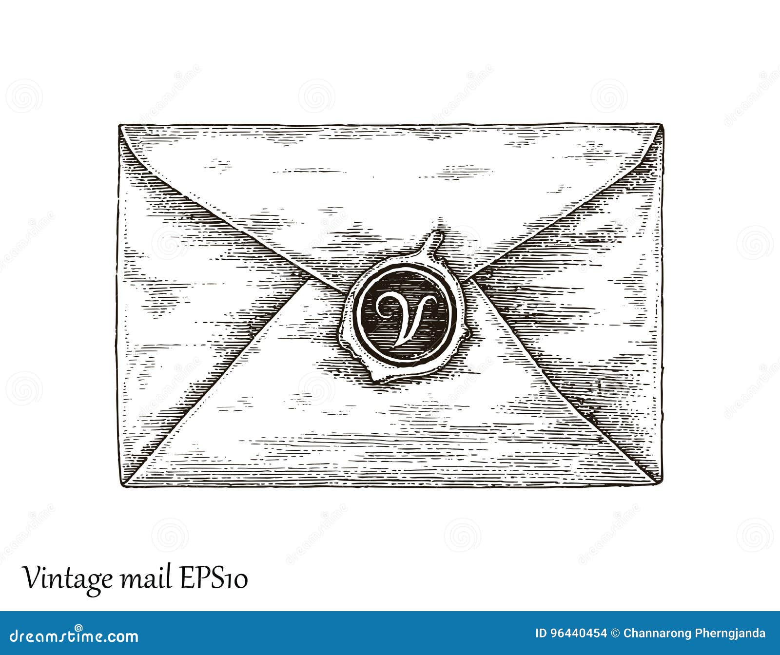 Communication with Mail,Mail Hand Drawing Vintage Style Stock Vector ...