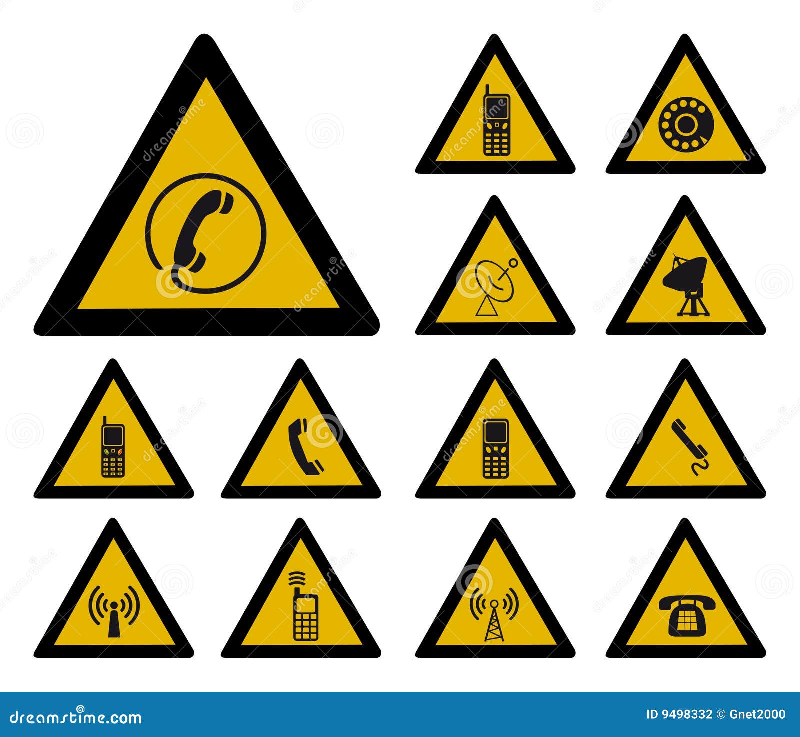 Communication warning sign stock vector. Illustration of technology ...