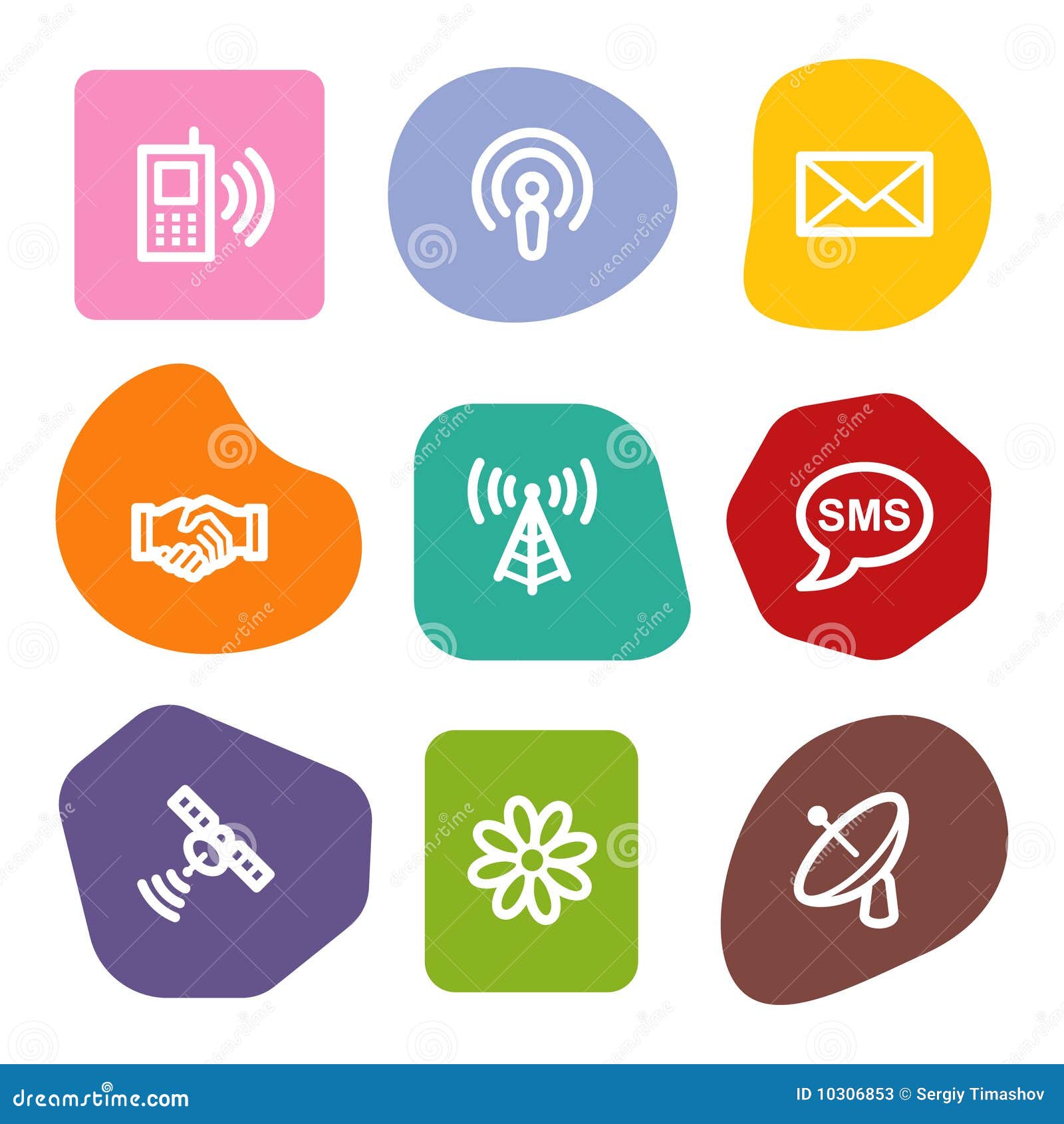 Communication Web Icons, Colour Spots Series Stock Vector ...