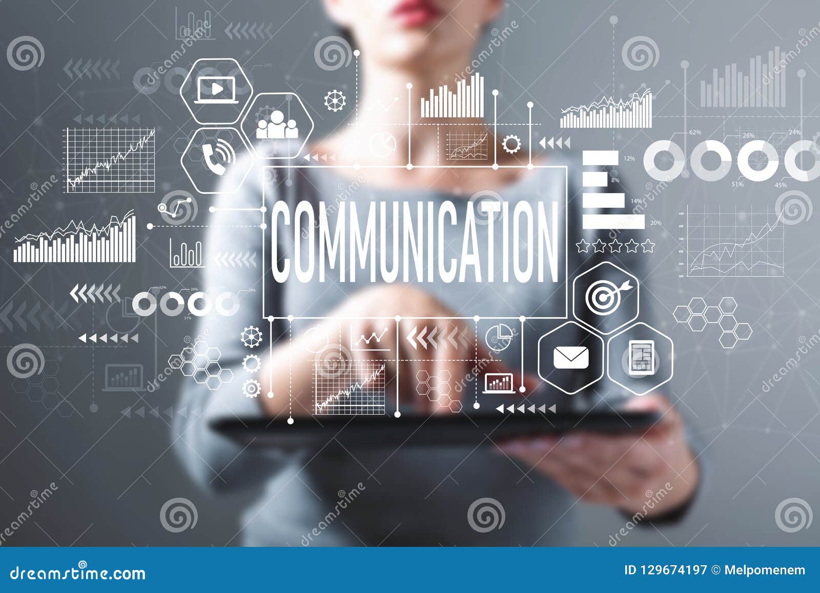 Communication with Woman Using a Tablet Stock Image - Image of concept ... Communication with Woman Using a Tablet Stock Image - Image of concept ...