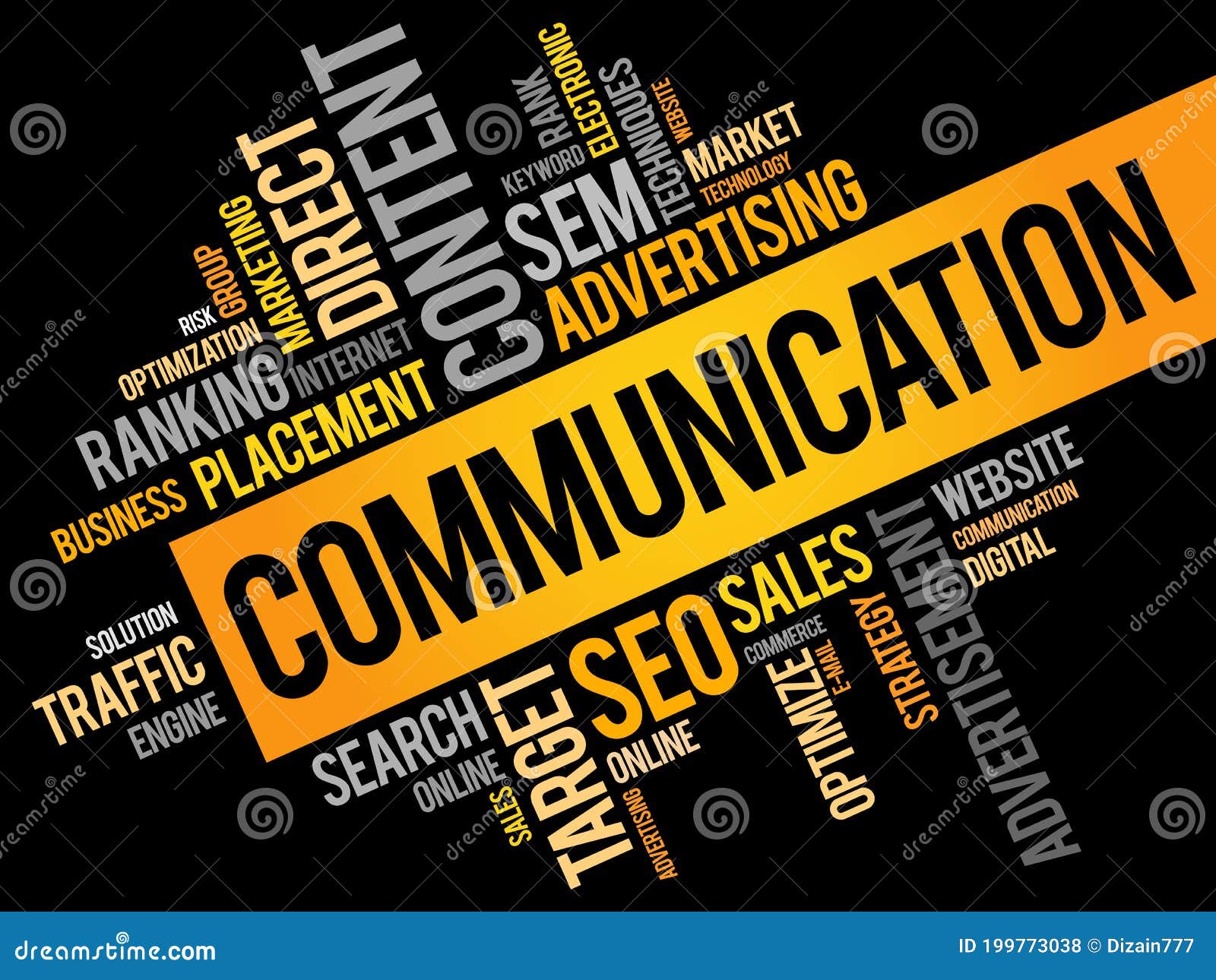 COMMUNICATION word cloud stock illustration. Illustration of info ...